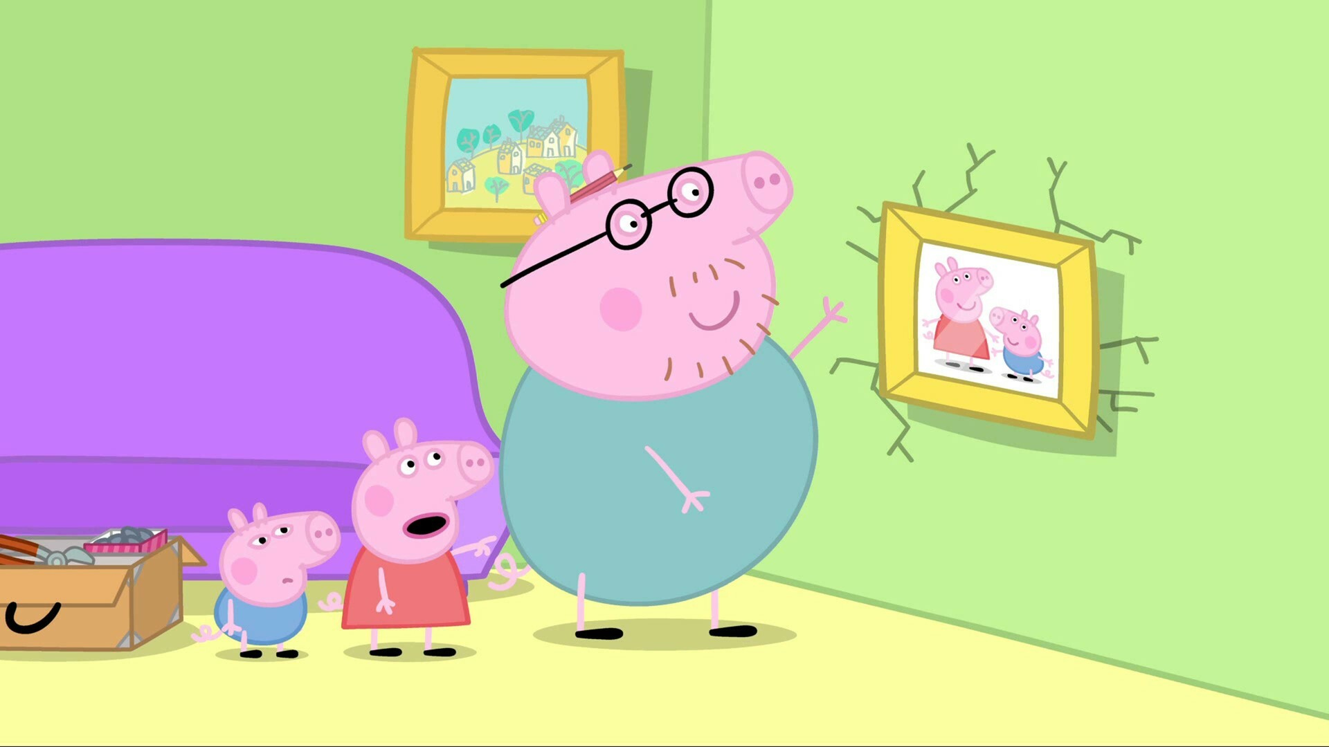 Peppa Pig: Peppa Pig - Papa hängt ein Bild auf schauen - Ganze Serie ...