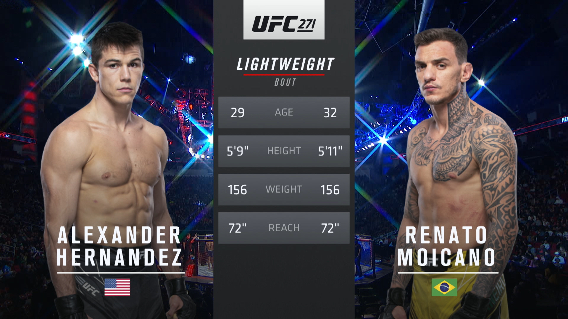 Assista a UFC 271: Alexander Hernandez vs. Renato Moicano Main Card ...