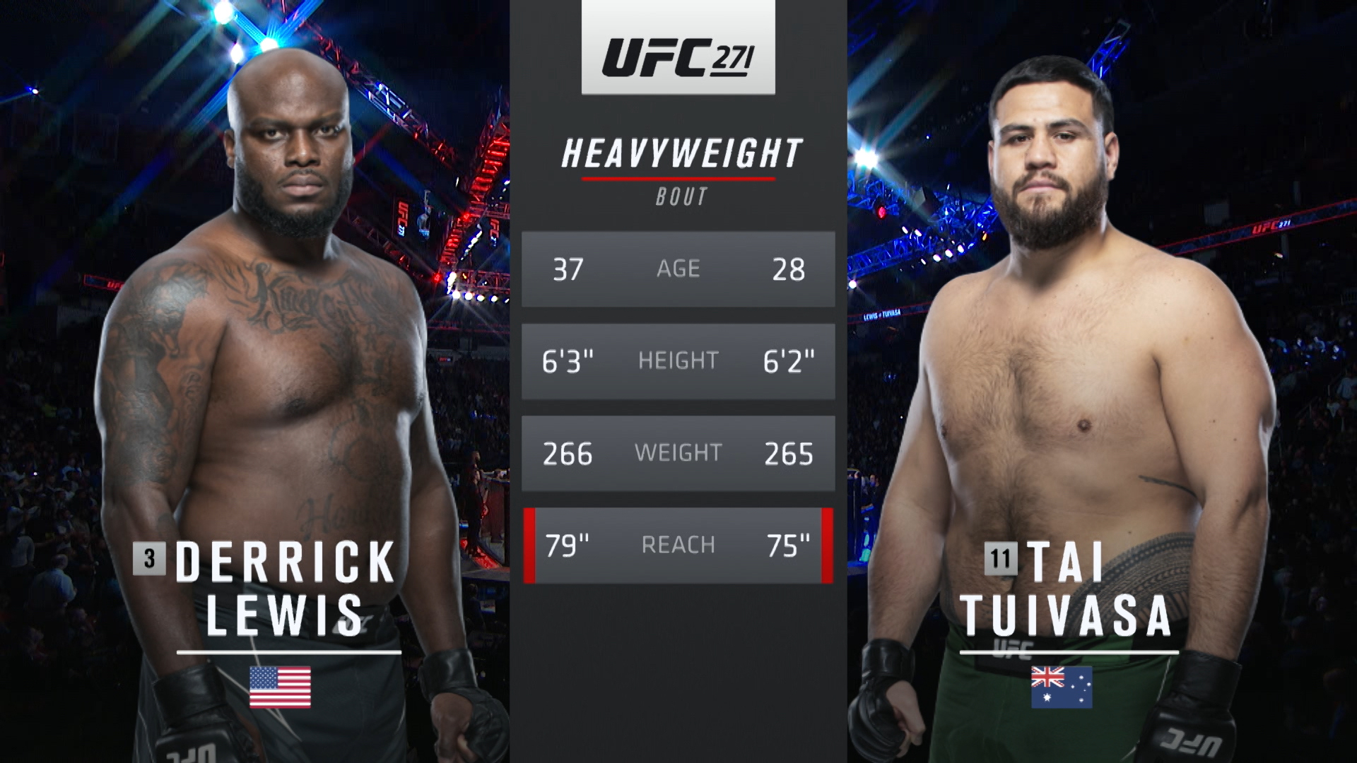 Ve UFC 271: Derrick Lewis vs. Tai Tuivasa Main Card - Paramount+ Costa Rica
