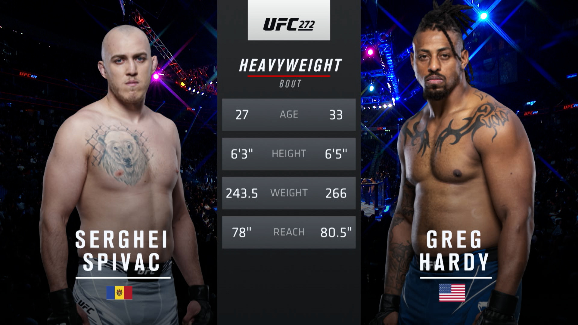 Ve UFC 272: Serghei Spivac vs. Greg Hardy Main Card - Paramount+ Argentina