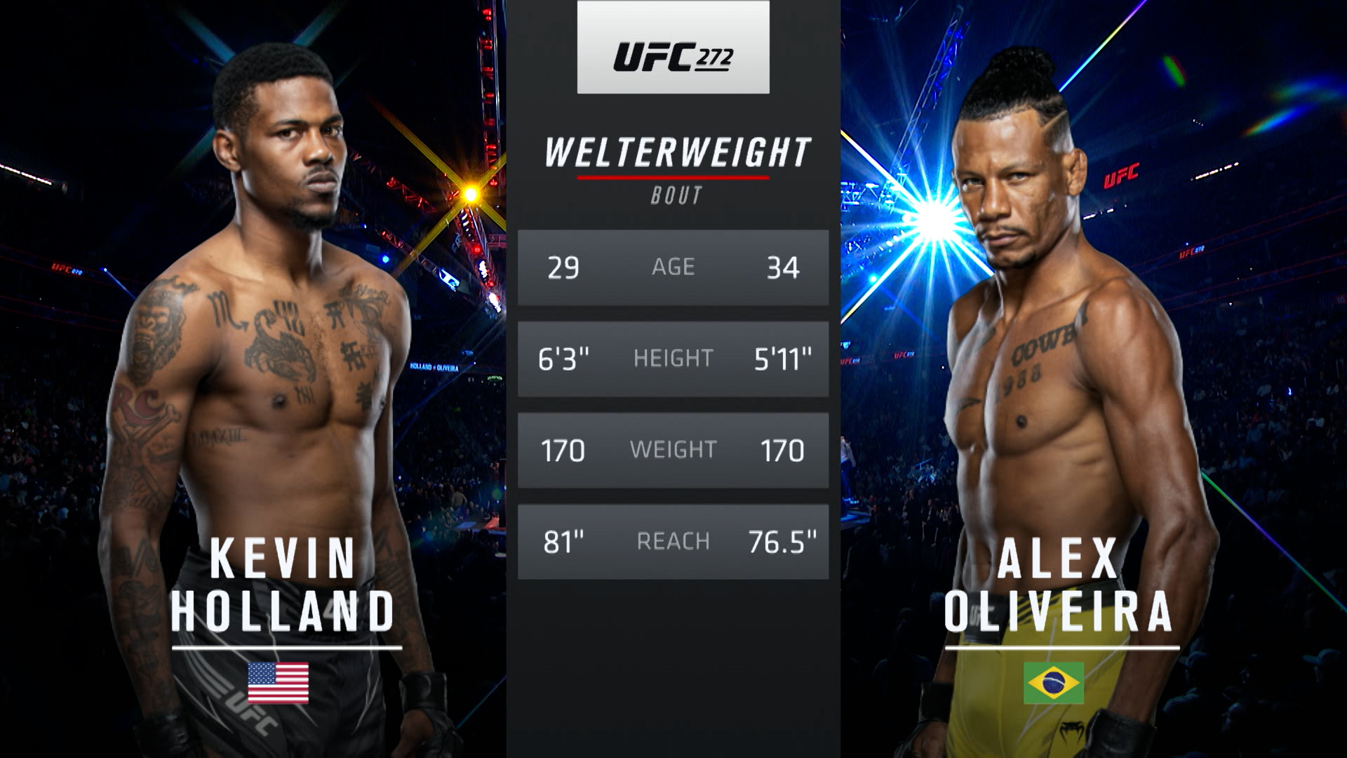 Watch UFC 272: Kevin Holland vs. Alex Oliveira Main Card - Paramount+
