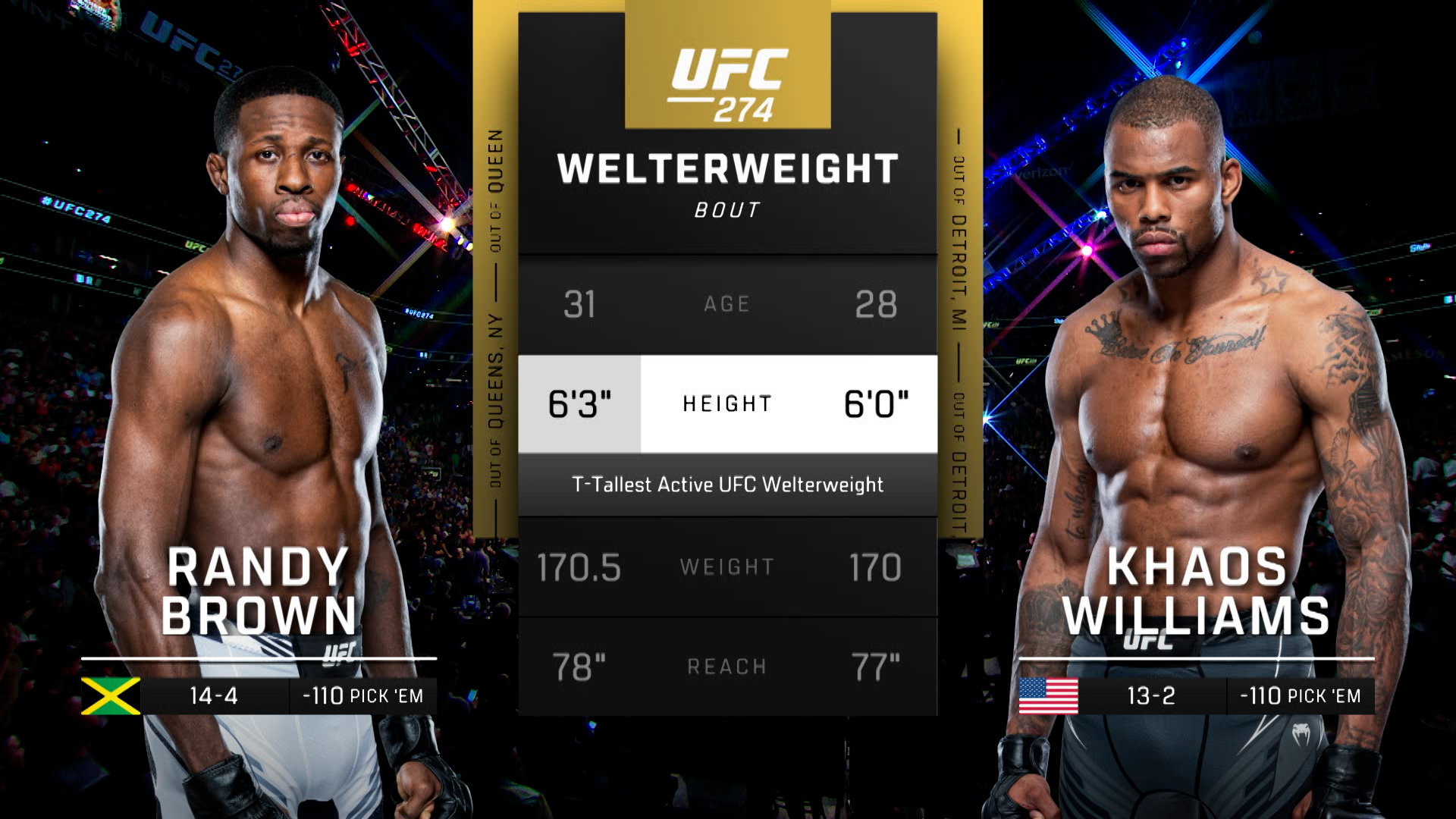 Ve UFC 274: Randy Brown vs. Khaos Williams Main Card - Paramount+ Costa ...
