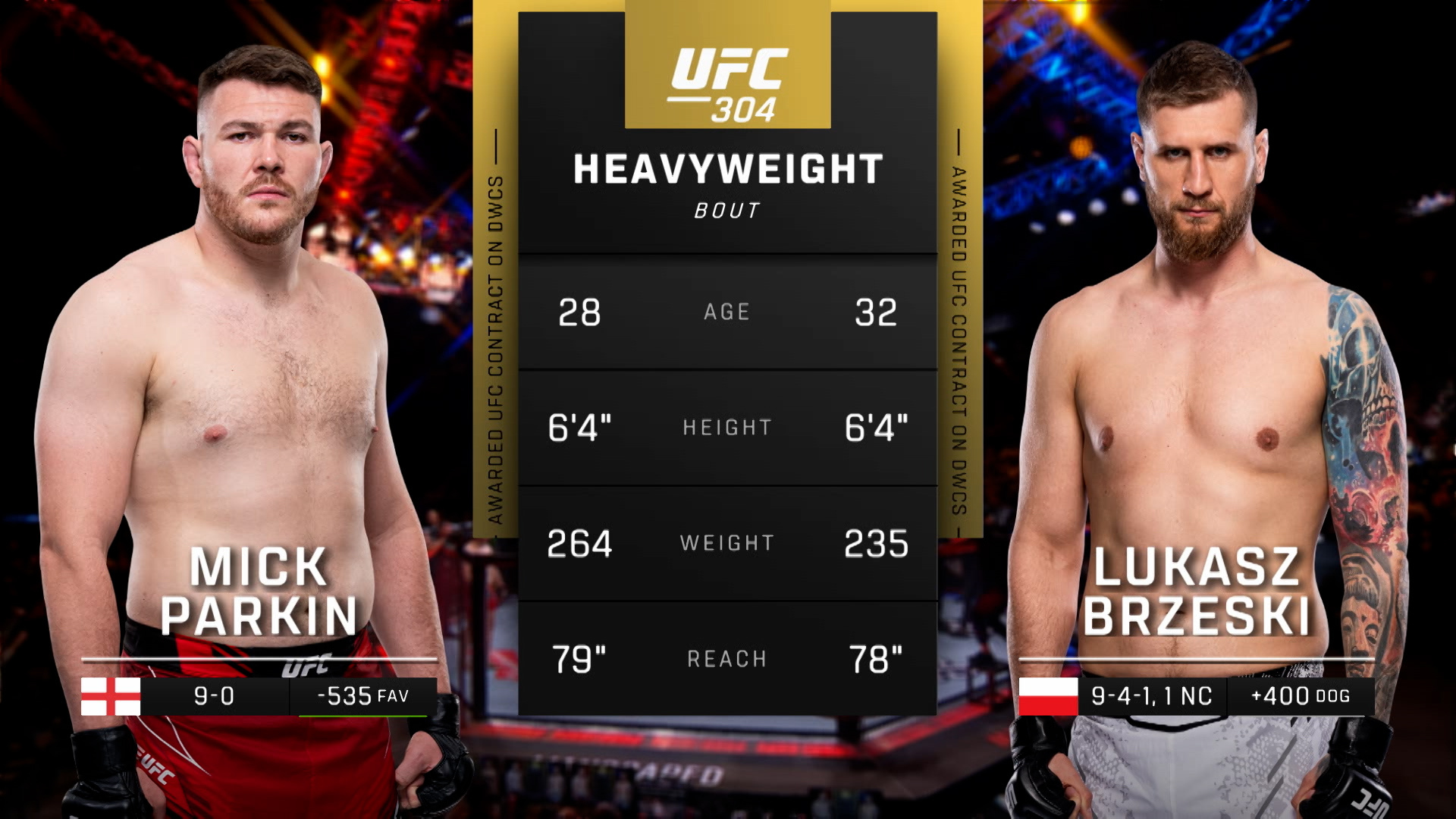 Ve UFC 304: Mick Parkin vs. Lukasz Brzeski Prelims - Paramount+ México