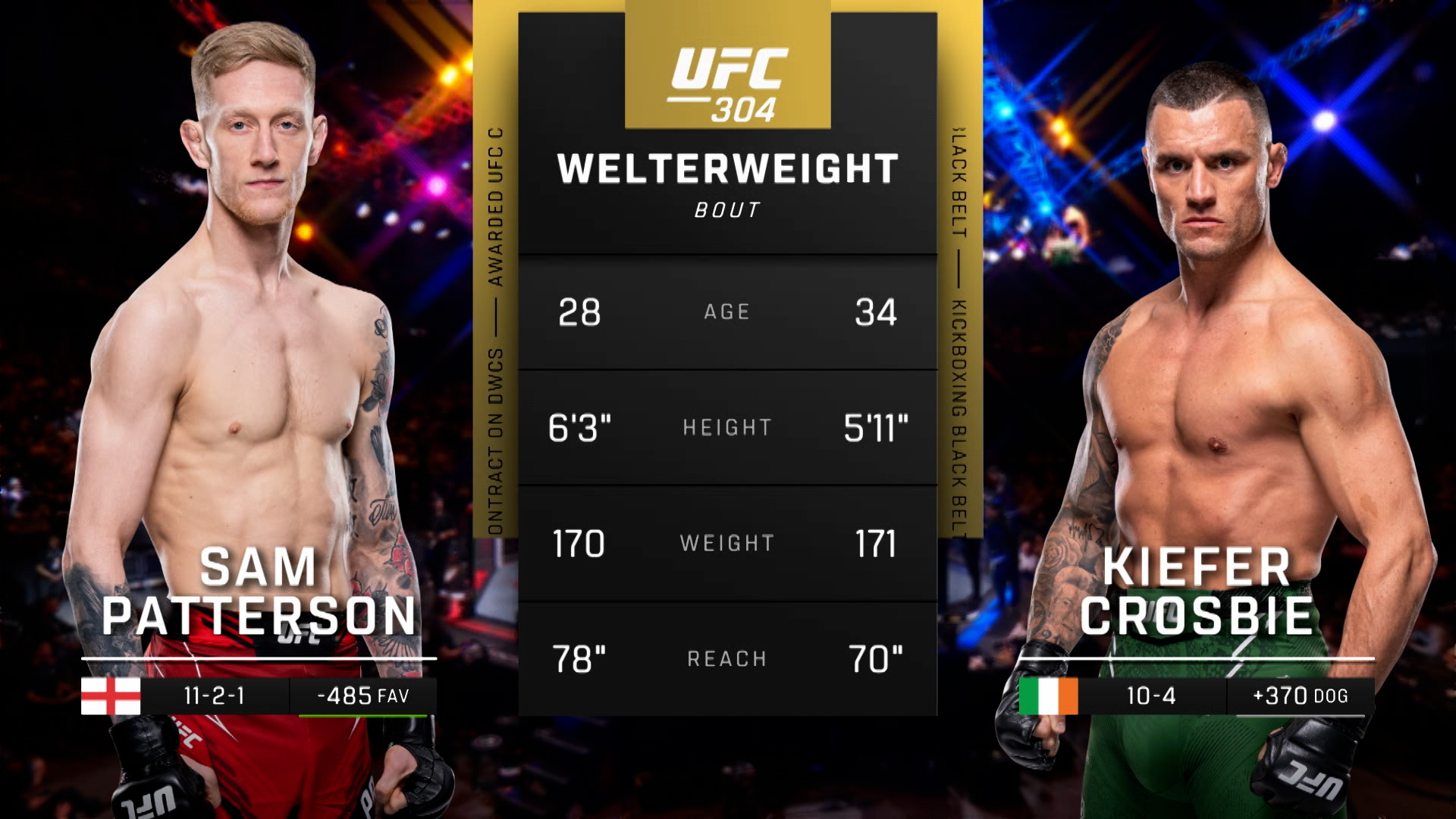 Ve UFC 304: Sam Patterson vs. Kiefer Crosbie Prelims - Paramount+ Perú