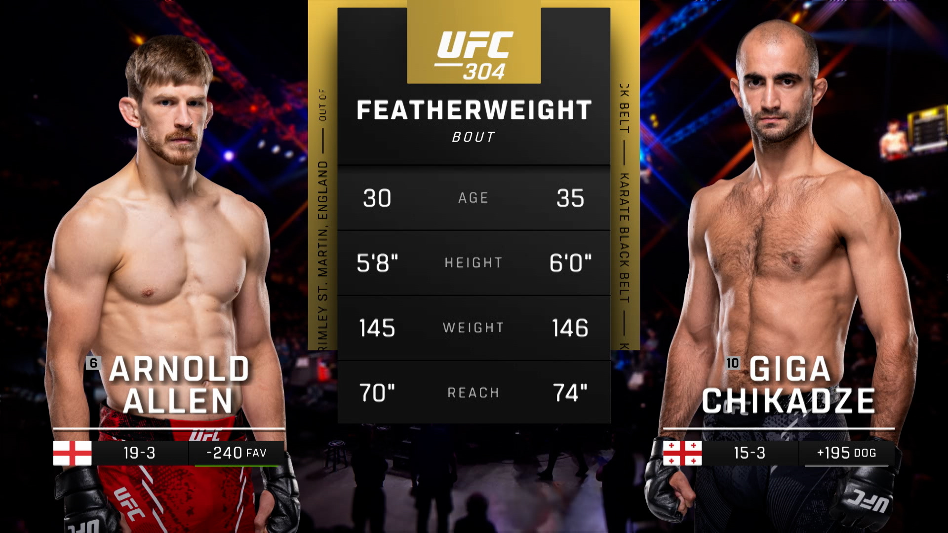 Assista a UFC 304: Arnold Allen vs. Giga Chikadze Main Card ...