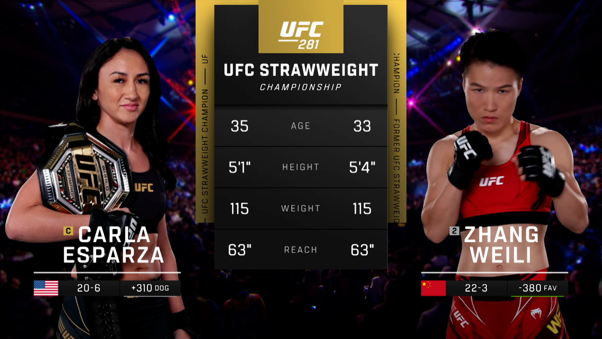 Watch UFC 281: Carla Esparza vs. Zhang Weili Main Card - Paramount+