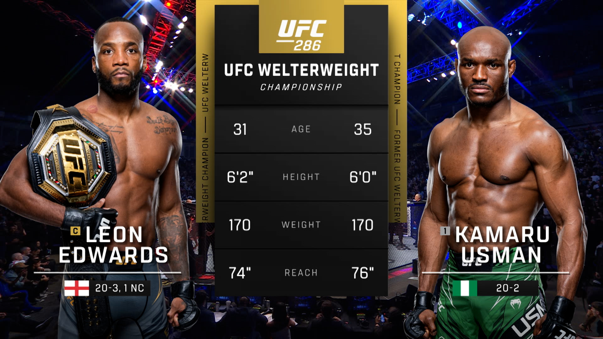 Watch UFC Season 286 Episode 1: 286: Leon Edwards vs. Kamaru Usman Main ...