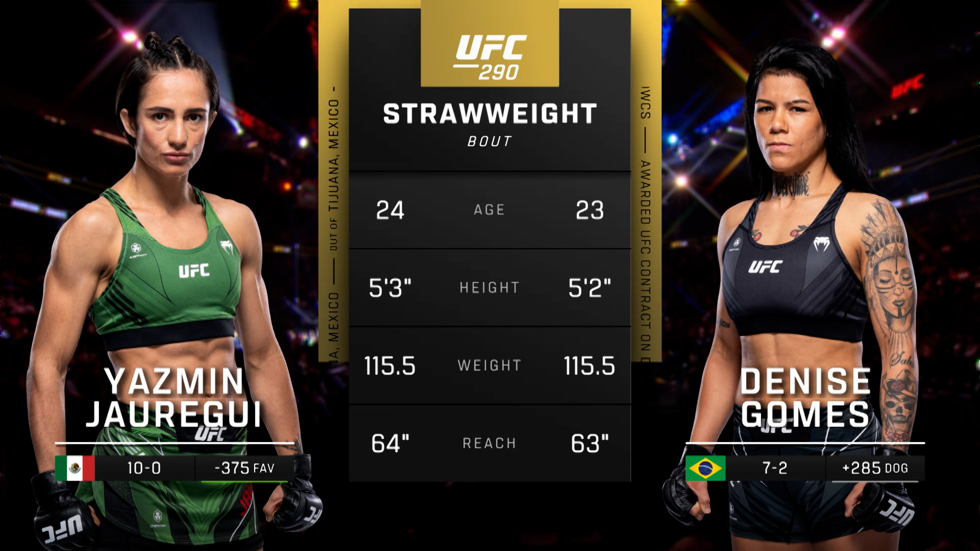 Assista a UFC 290: Yazmin Jauregui vs. Denise Gomes Prelims ...