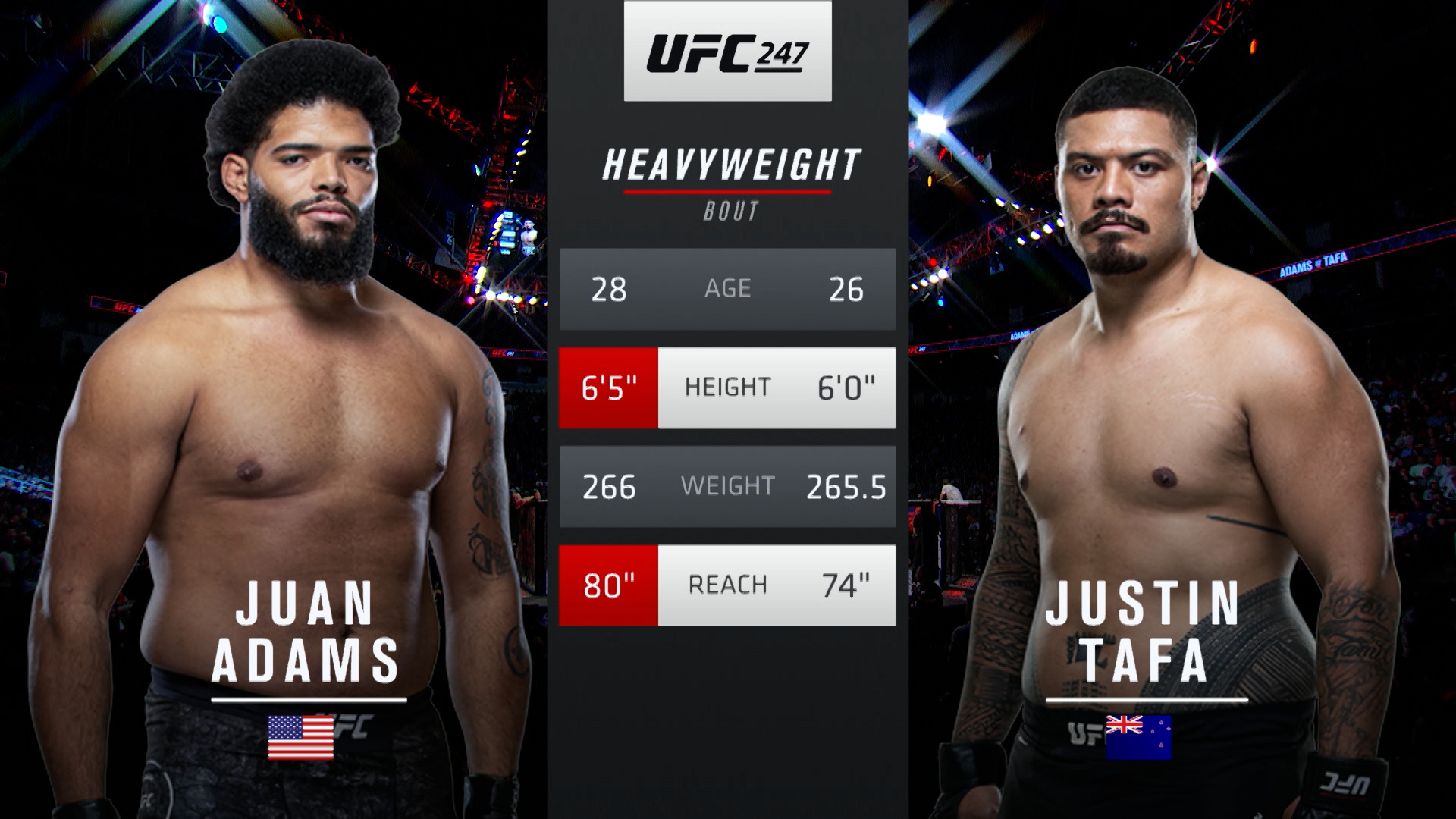 Ve UFC 247: Juan Adams vs. Justin Tafa Main Card - Paramount+ Chile