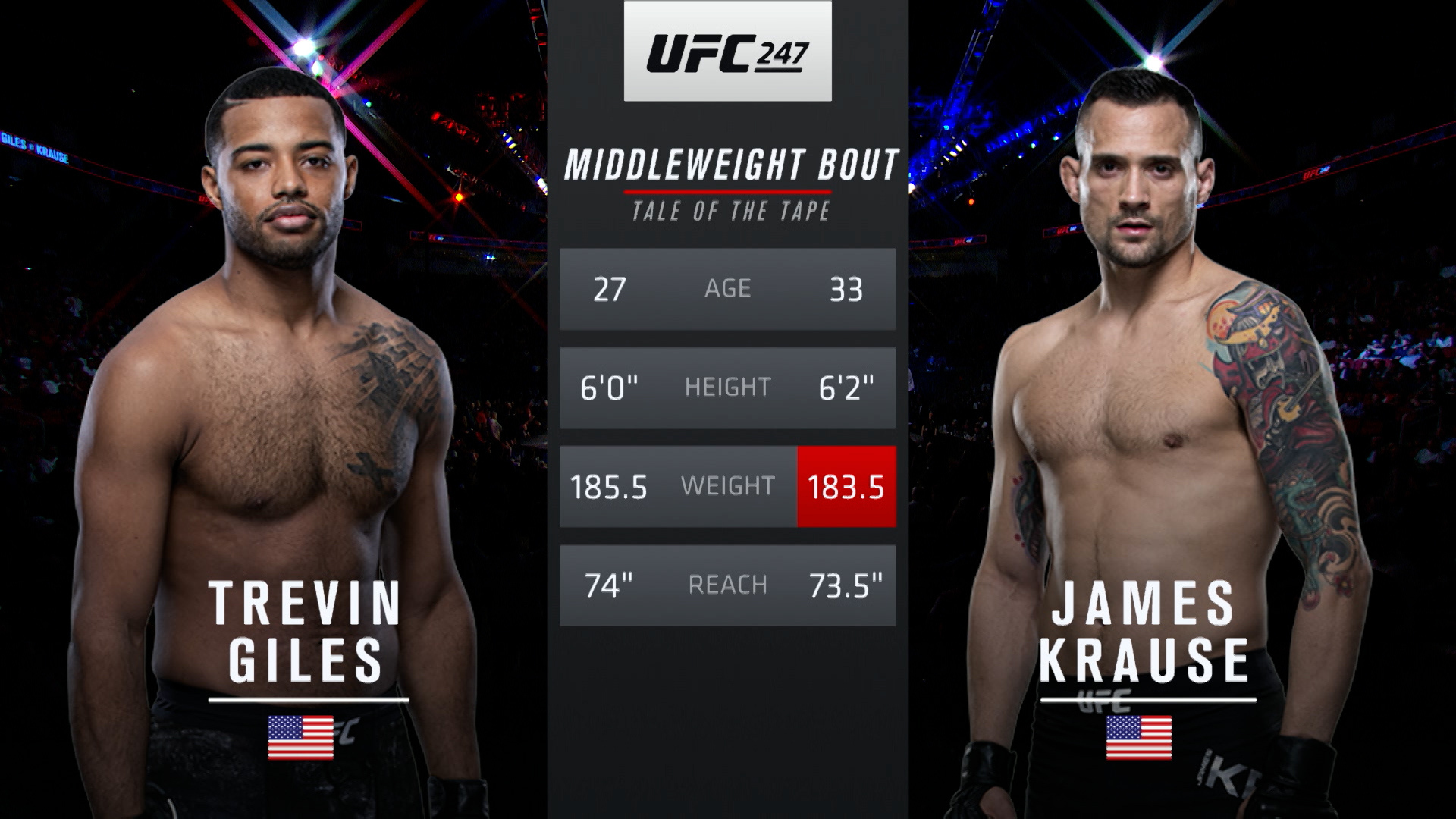 Watch UFC 247: Trevin Giles vs. James Krause Prelims - Paramount+ Australia