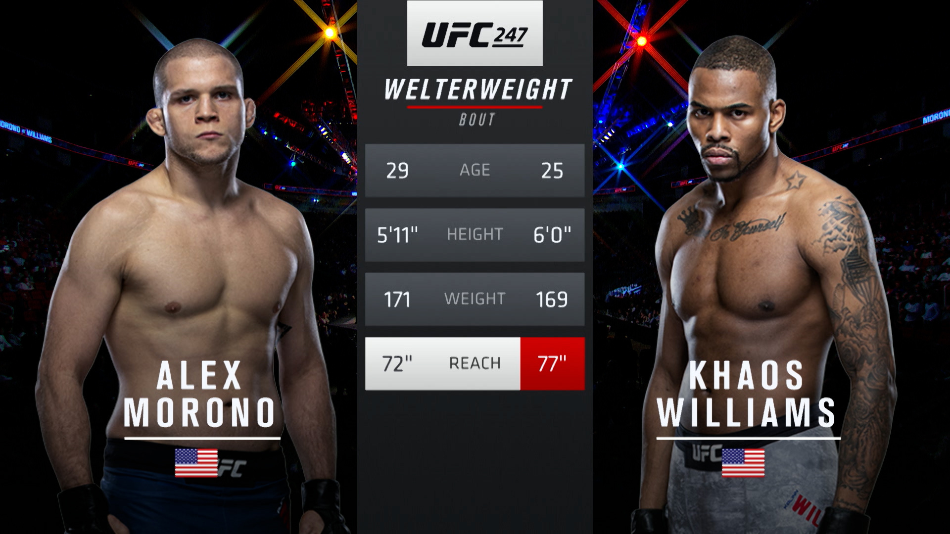 Watch UFC 247: Alex Morono vs. Khaos Williams Prelims - Paramount+