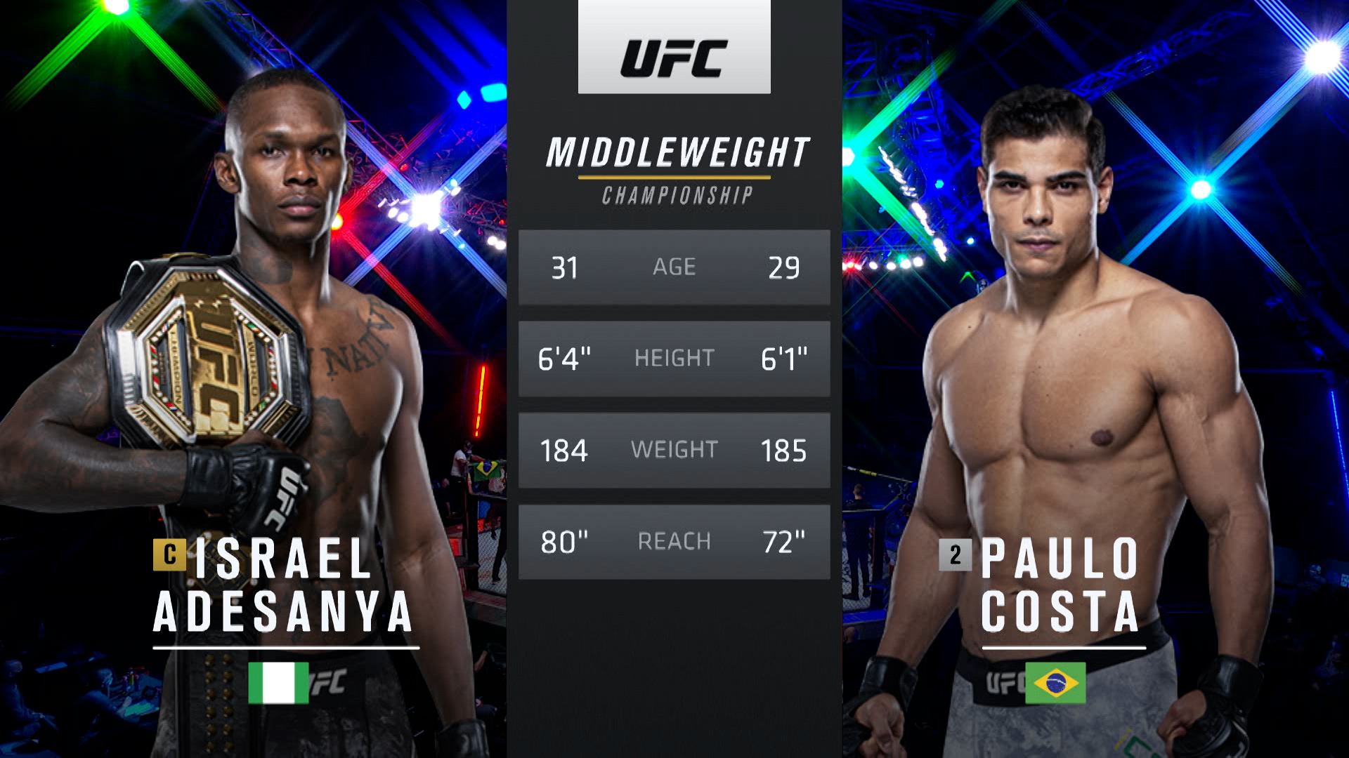 Ve UFC 253: Israel Adesanya vs. Paulo Costa Main Card - Paramount+ ...