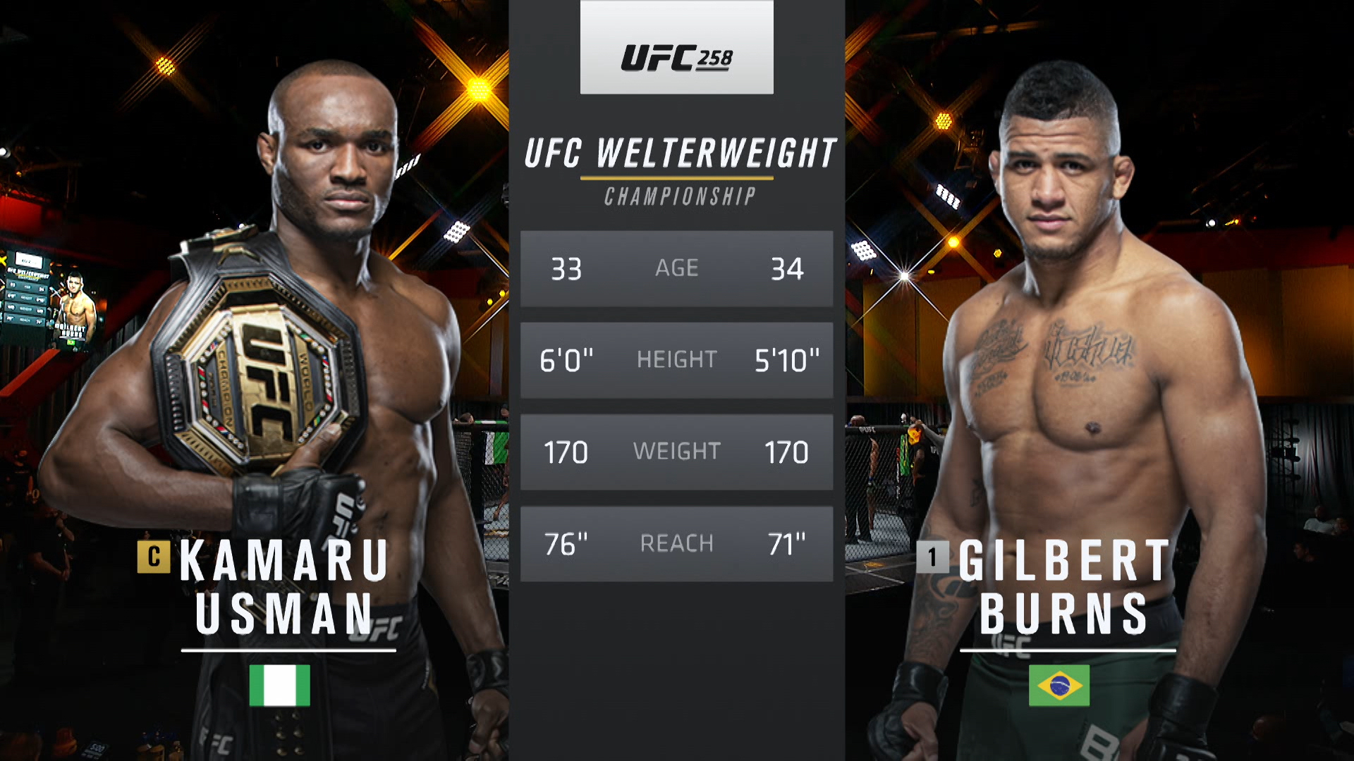 Watch UFC 258: Kamaru Usman vs. Gilbert Burns Main Card - Paramount+
