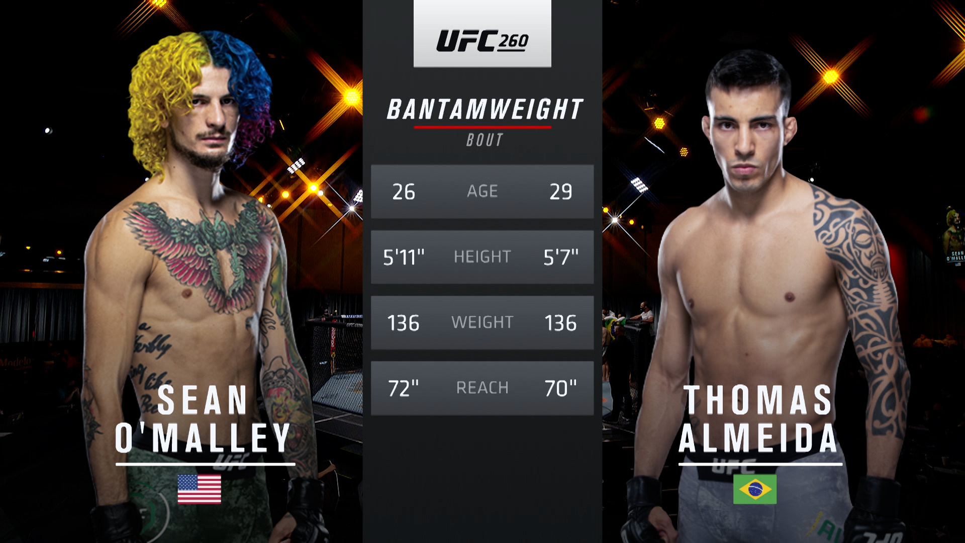 Ve UFC 260: Sean O'Malley vs. Thomas Almeida Main Card - Paramount+ Chile