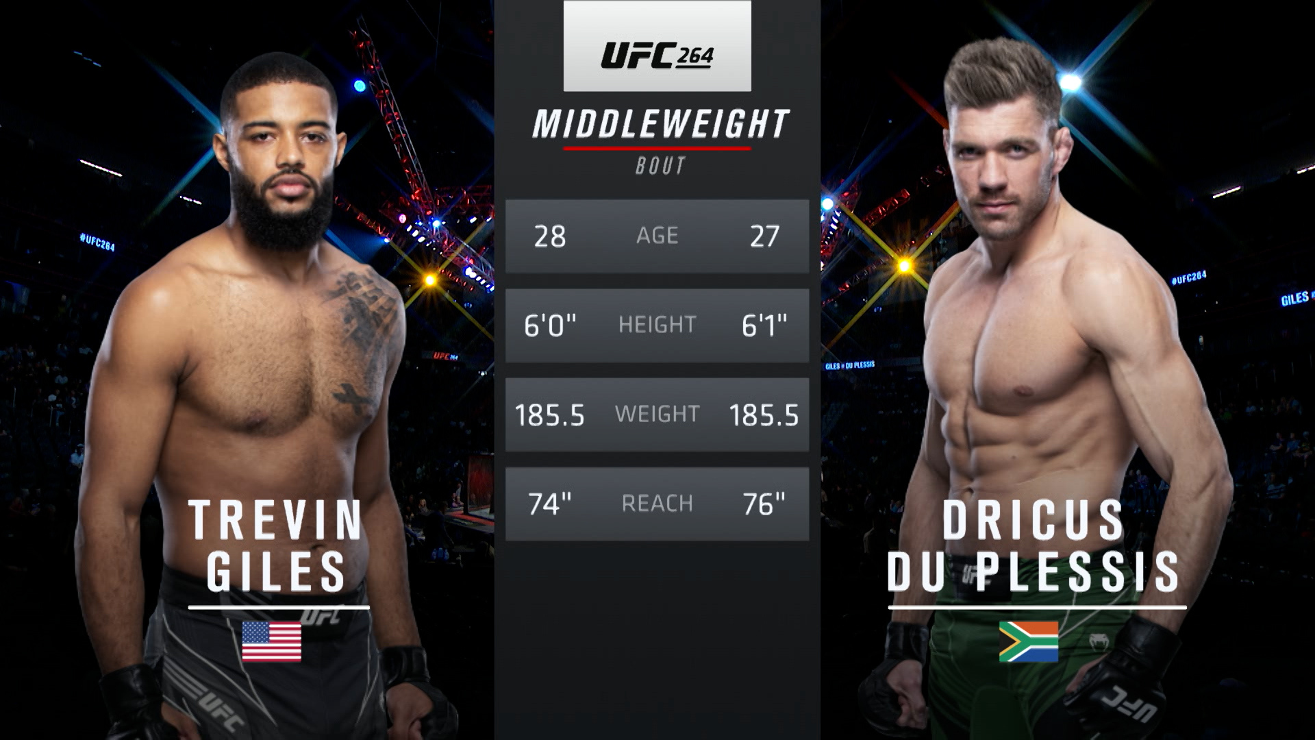 Ve UFC 264: Trevin Giles vs. Dricus Du Plessis Prelims - Paramount+ ...