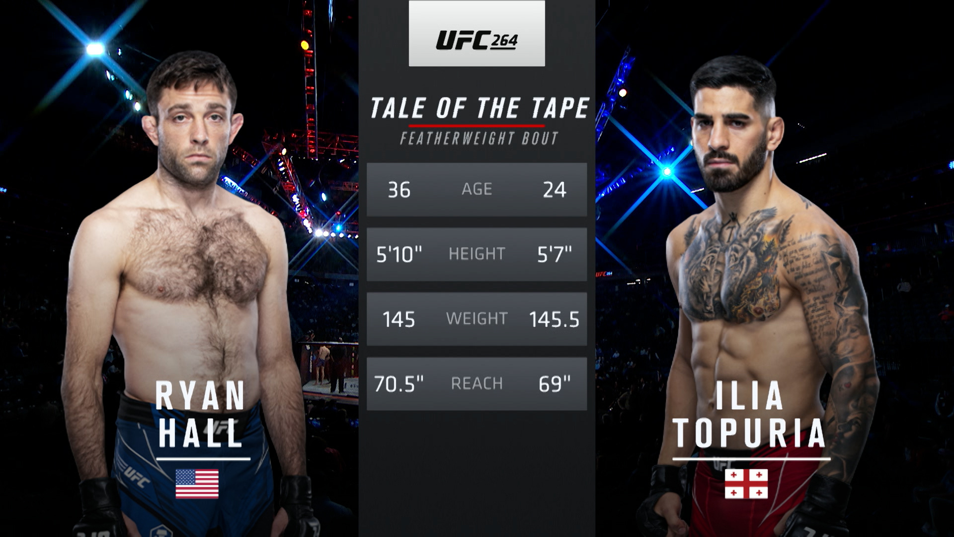 Ve UFC 264: Ryan Hall vs. Ilia Topuria Prelims - Paramount+ Costa Rica