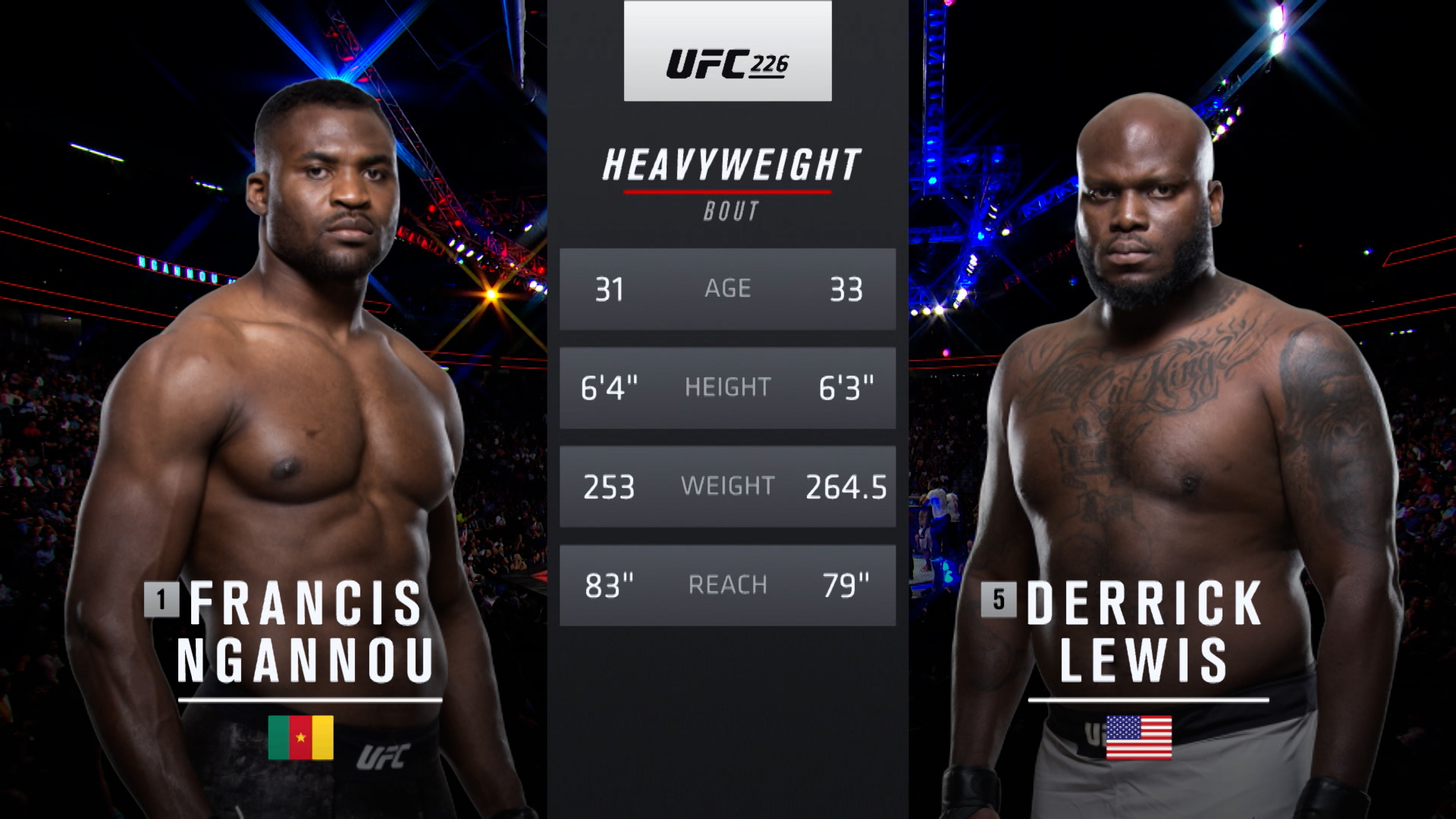Ve UFC 2010s UFC 226: Francis Ngannou vs. Derrick Lewis - Paramount+ ...