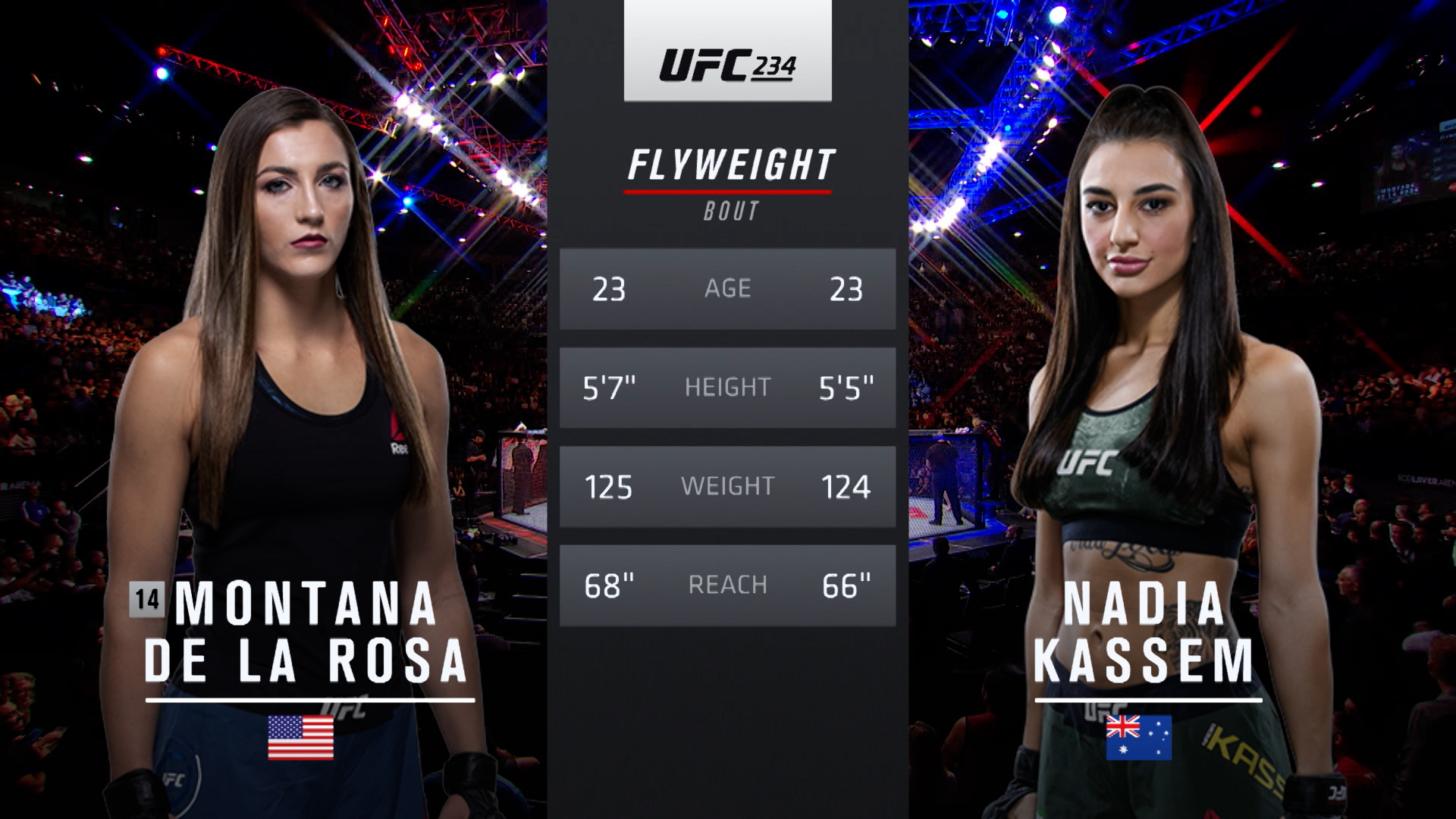 Ve UFC 2010s UFC 234: Montana De La Rosa vs. Nadia Kassem - Paramount+ ...