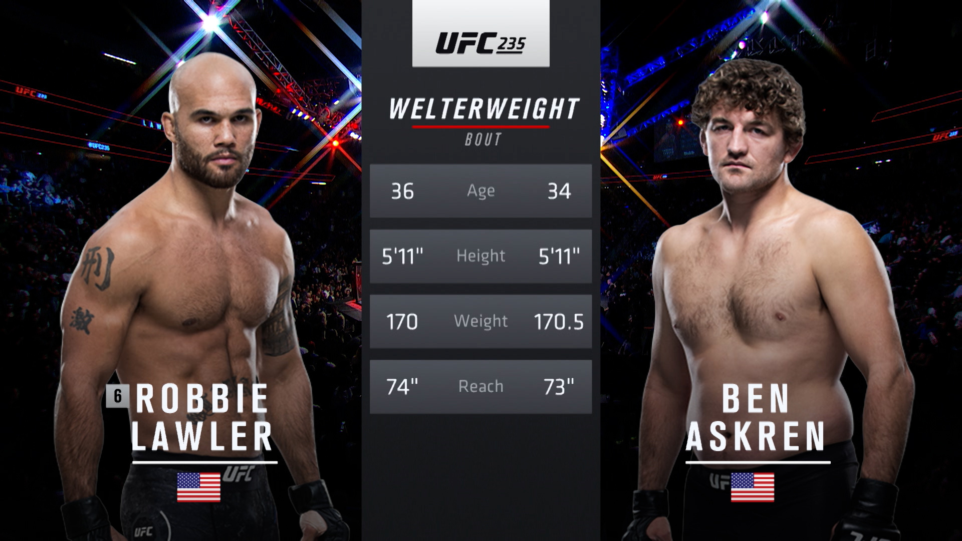 Ve UFC 2010s UFC 235: Robbie Lawler vs. Ben Askren - Paramount+ Argentina