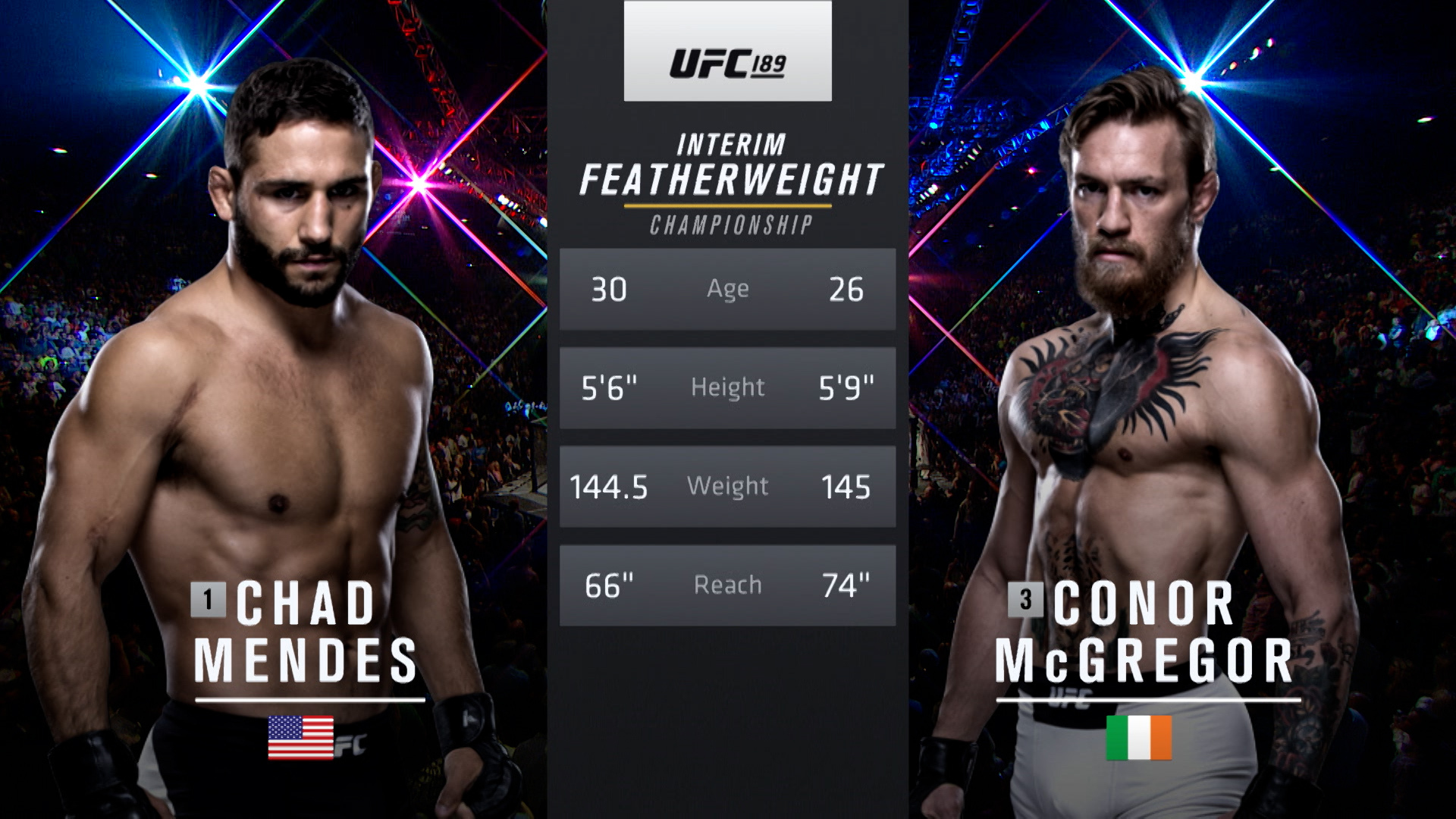 Ve UFC 2010s UFC 189: Chad Mendes vs. Conor McGregor - Paramount+ México