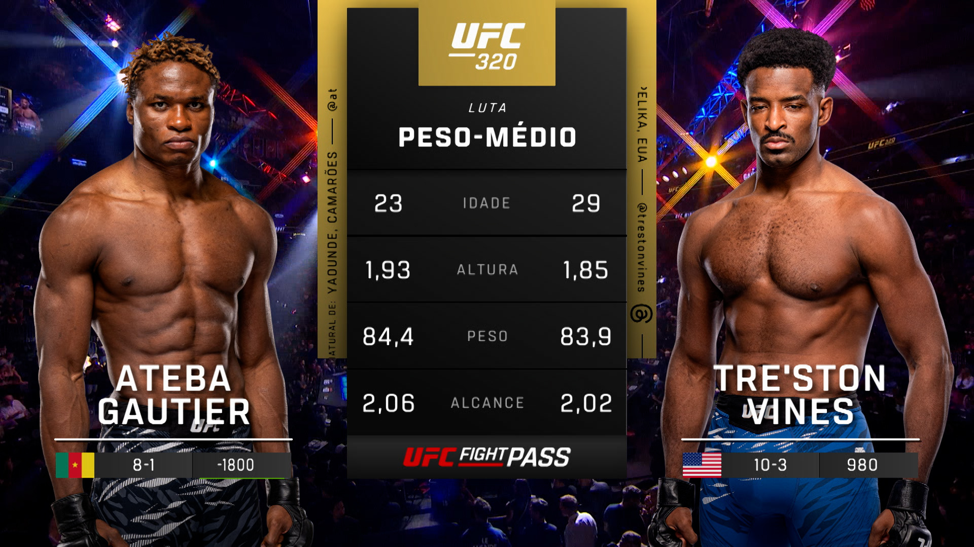 Ve UFC (Português) 320: Ateba Abega Gautier vs. Tre'ston Vines Prelims ...