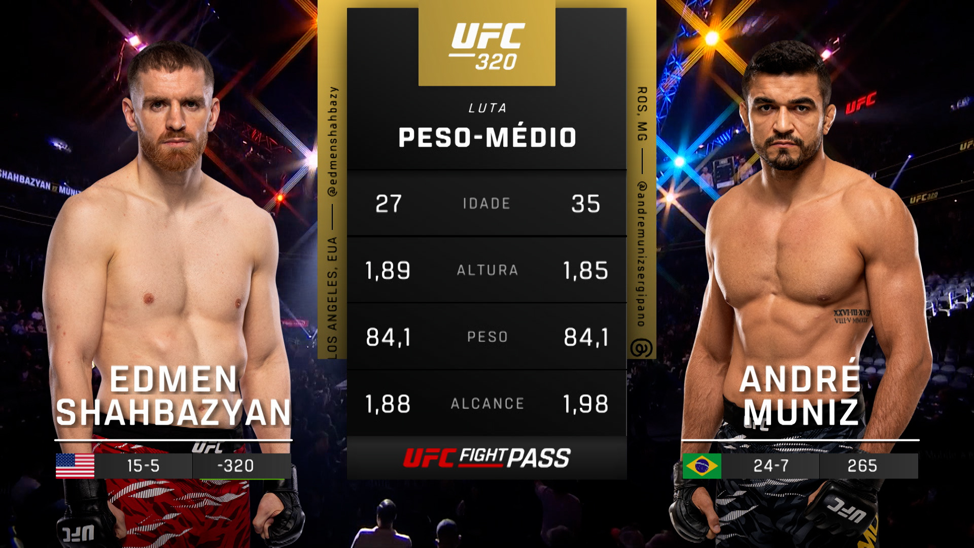Ve UFC (Português) 320: Edmen Shahbazyan vs. André Muniz Prelims ...