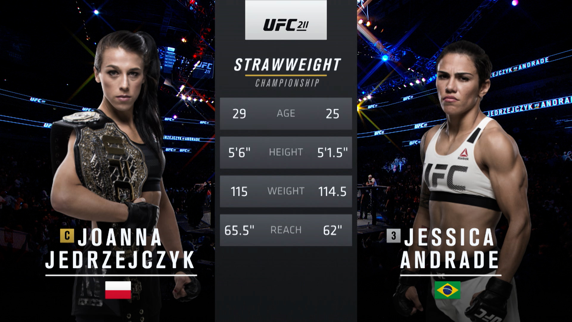 Ve UFC 2010s UFC 211: Joanna Jedrzejczyk vs. Jessica Andrade ...