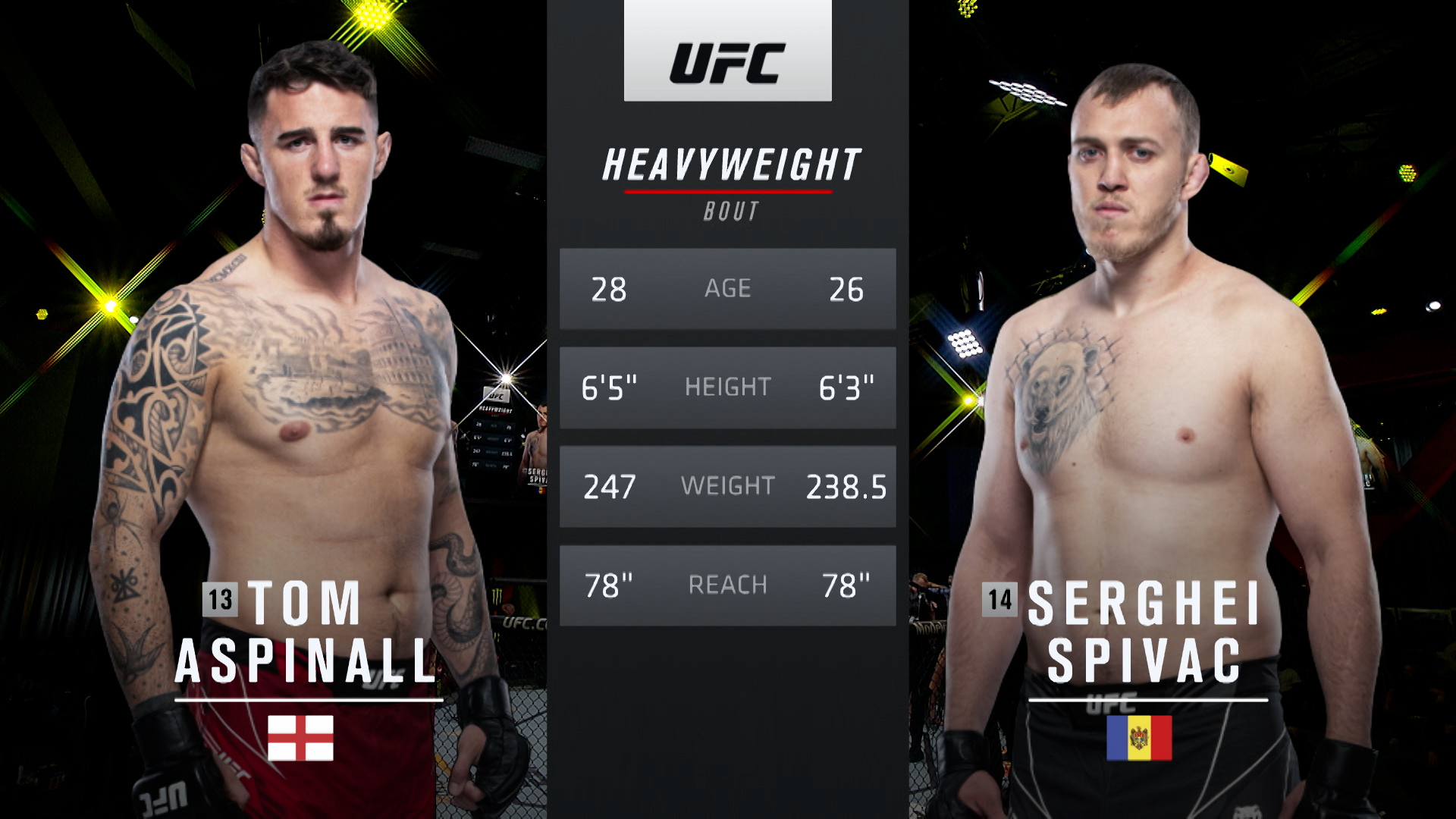 Ve UFC Fight Night Tom Aspinall vs. Serghei Spivac - Paramount+ Bolivia