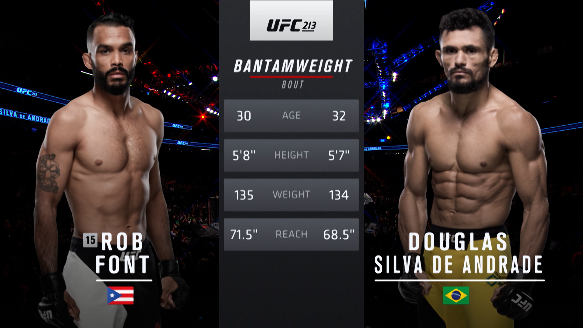 Assista a UFC 2010s UFC 213: Rob Font vs. Douglas Silva de Andrade ...