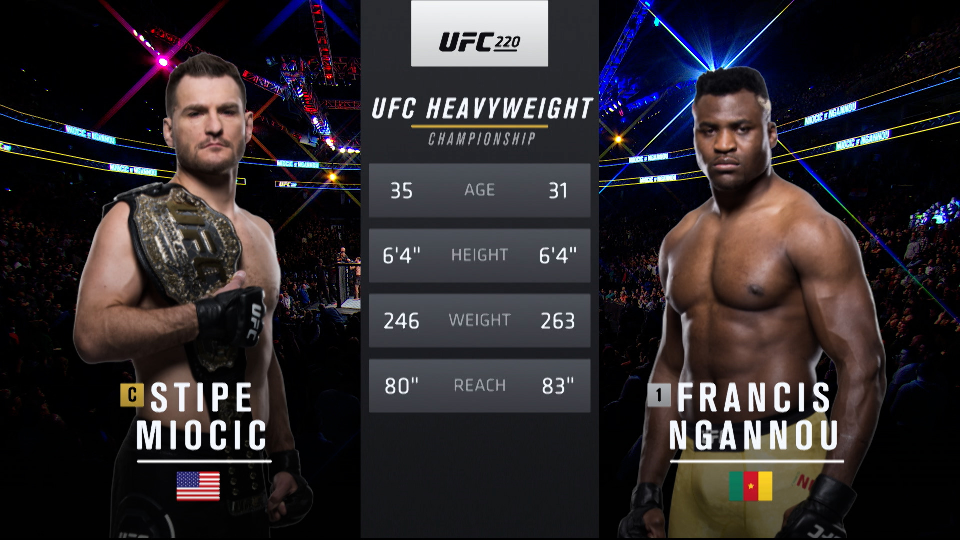 Ve UFC 2010s UFC 220: Stipe Miocic vs. Francis Ngannou - Paramount+ ...