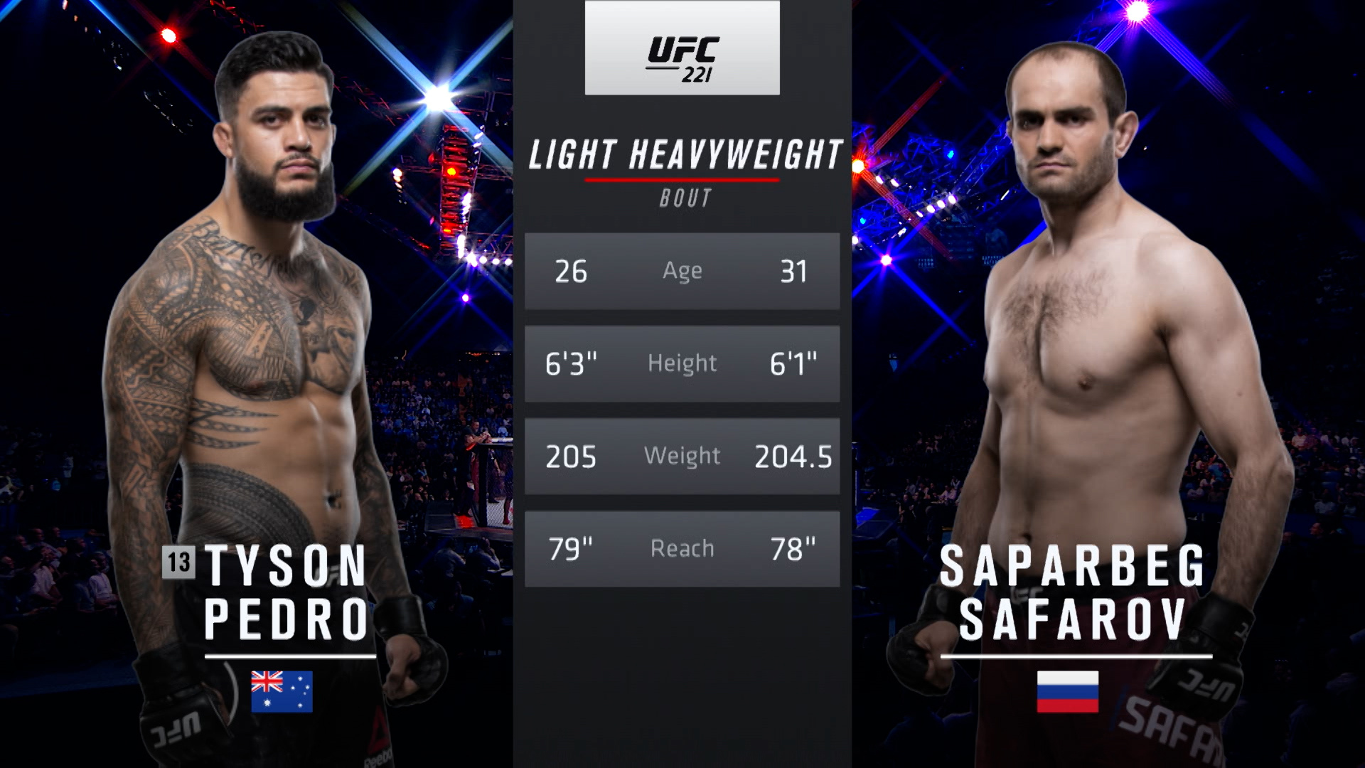 Ve UFC 2010s UFC 221: Tyson Pedro vs. Saparbeg Safarov - Paramount+ Panamá