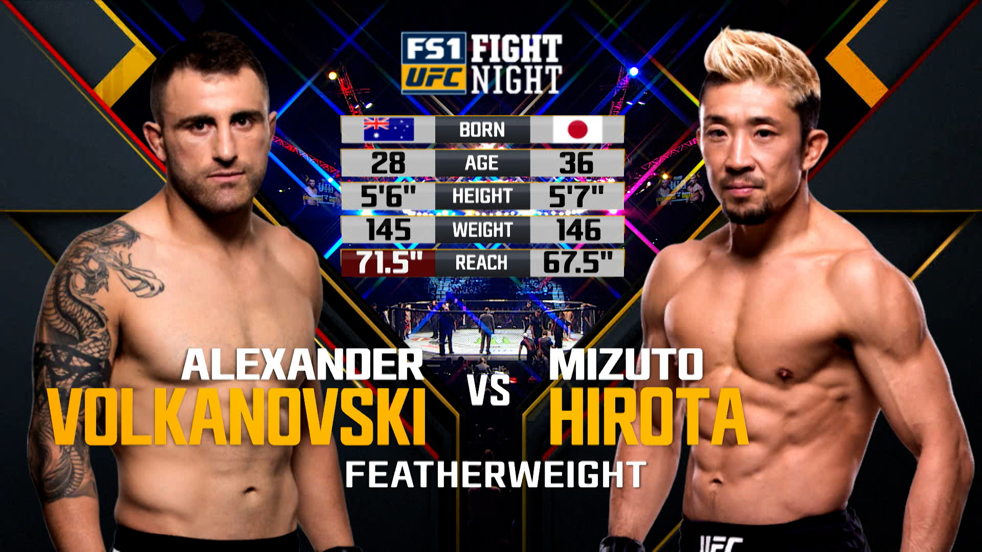 Ve UFC Fight Night Alexander Volkanovski vs. Mizuto Hirota - Paramount+ ...