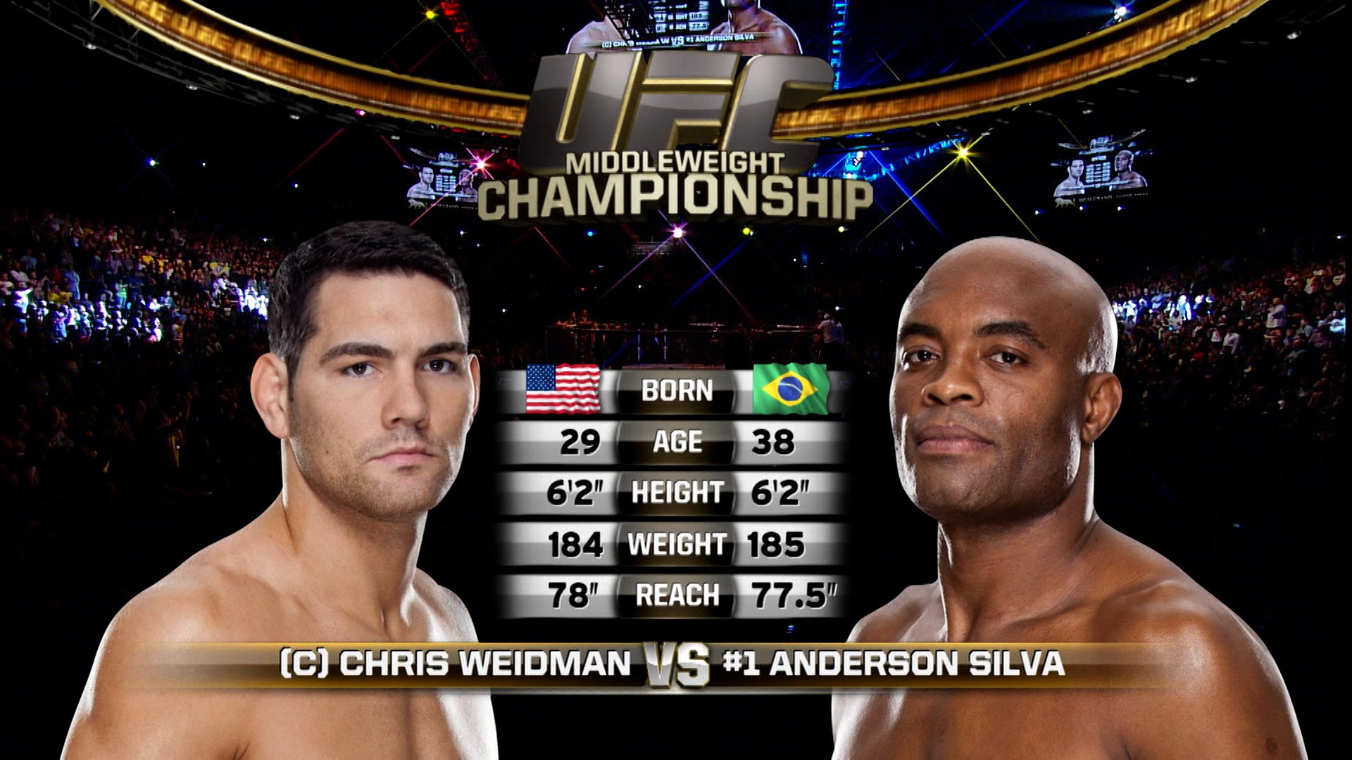 Ve UFC 2010s UFC 168: Chris Weidman vs. Anderson Silva - Paramount+ ...