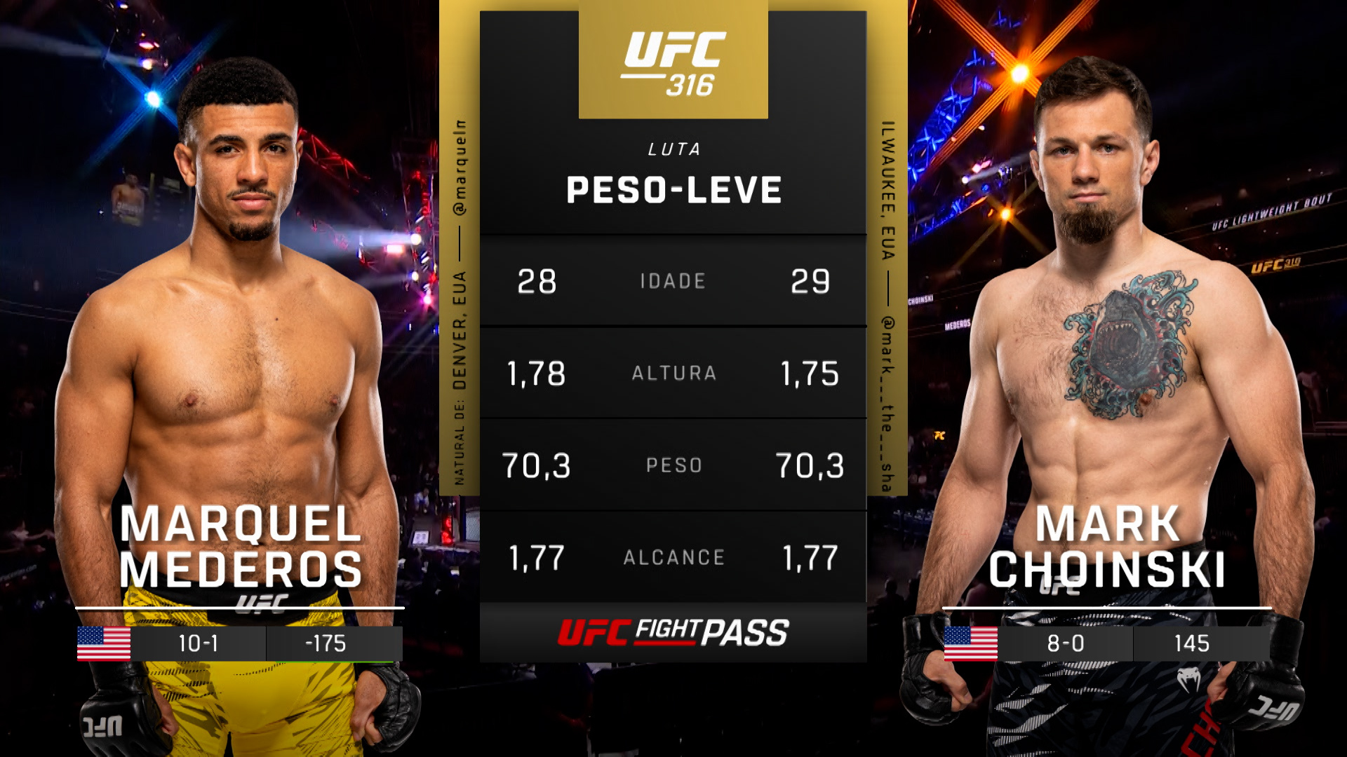 Assista a UFC (Português) 316: MarQuel Mederos vs. Mark Choinski ...
