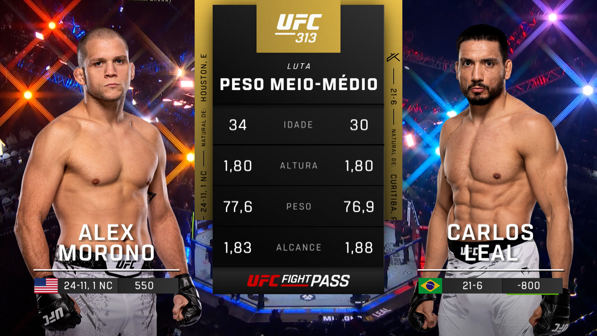Assista a UFC (Português) 313: Alex Morono vs. Carlos Leal Prelims ...