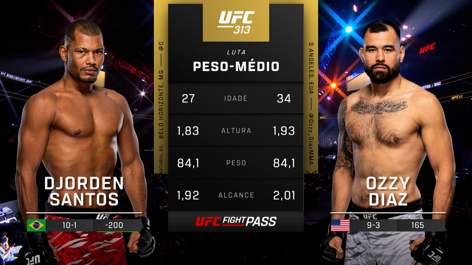 Ve UFC (Português) 313: Djorden Santos vs. Ozzy Diaz Prelims (Português ...