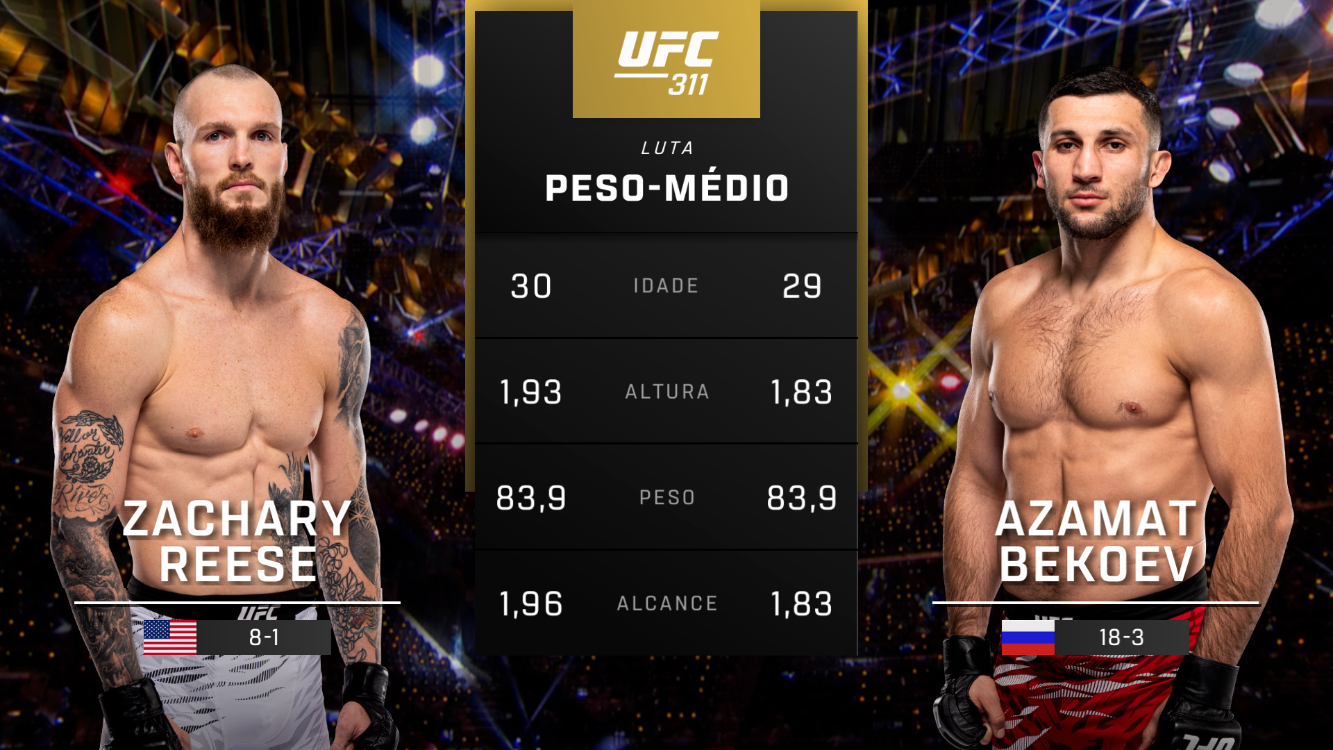 Ve UFC (Português) 311: Zachary Reese vs. Azamat Bekoev Prelims ...