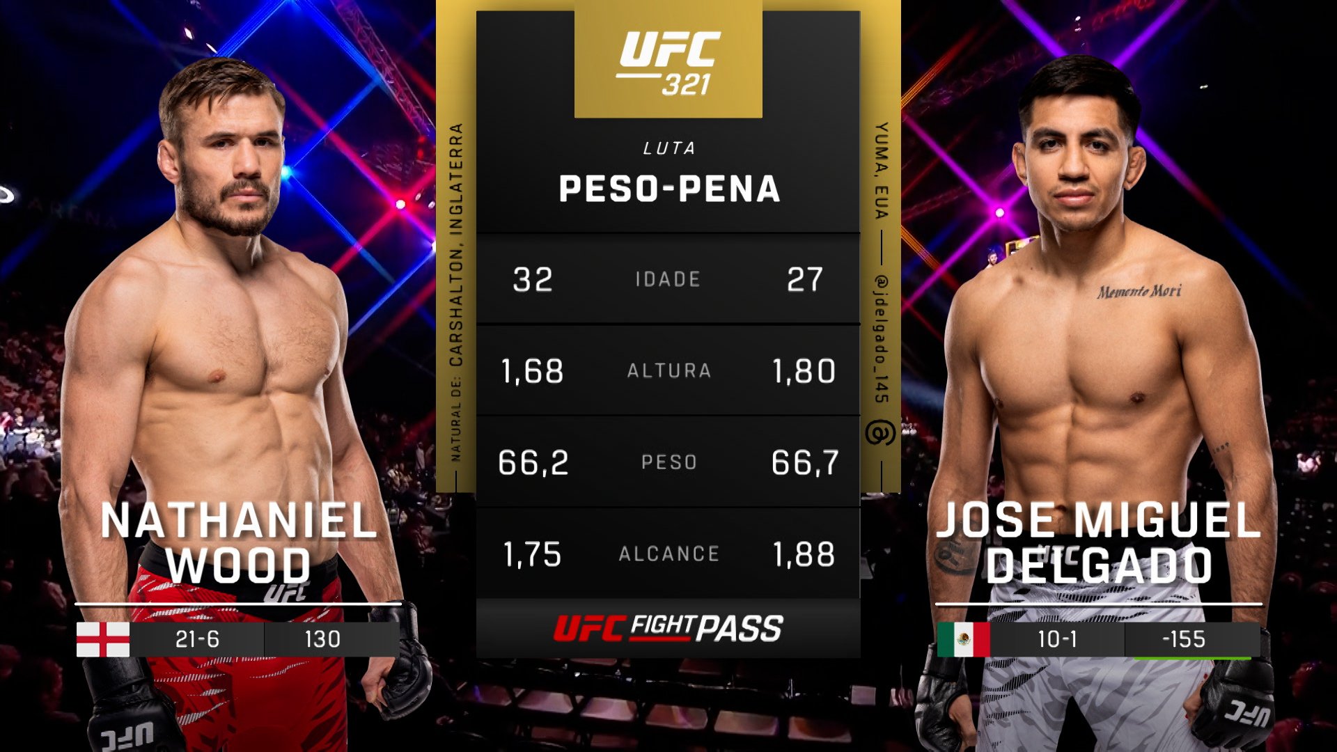 Assista a UFC (Português) 321: Nathaniel Wood vs. Jose Delgado Prelims ...