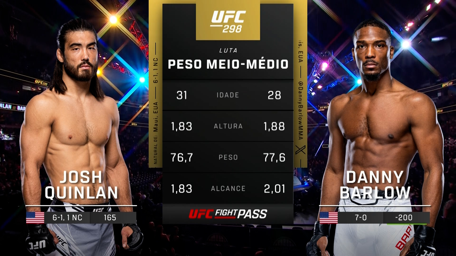 Assista a UFC (Português) 298: Josh Quinlan vs. Danny Barlow Prelims ...