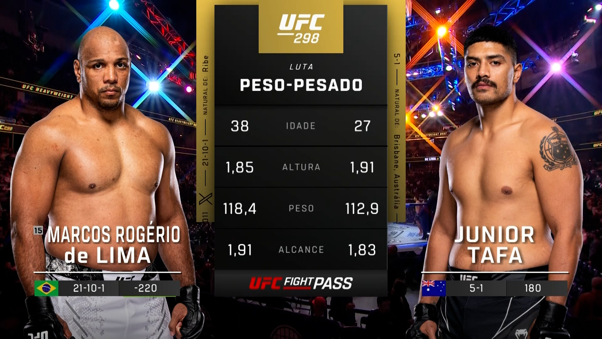 Ve UFC (Português) 298: Marcos Rogério de Lima vs. Junior Tafa Prelims ...