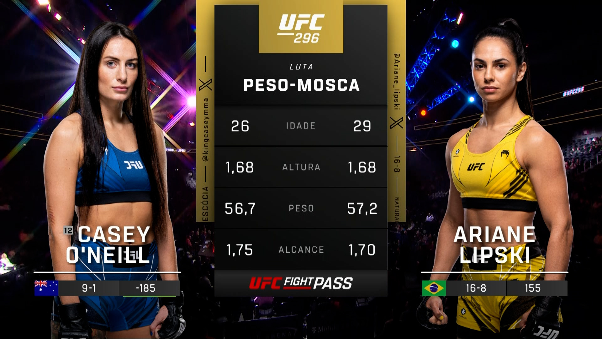Ve UFC (Português) Casey O'Neill vs. Ariane Lipski (UFC 296: Edwards vs ...