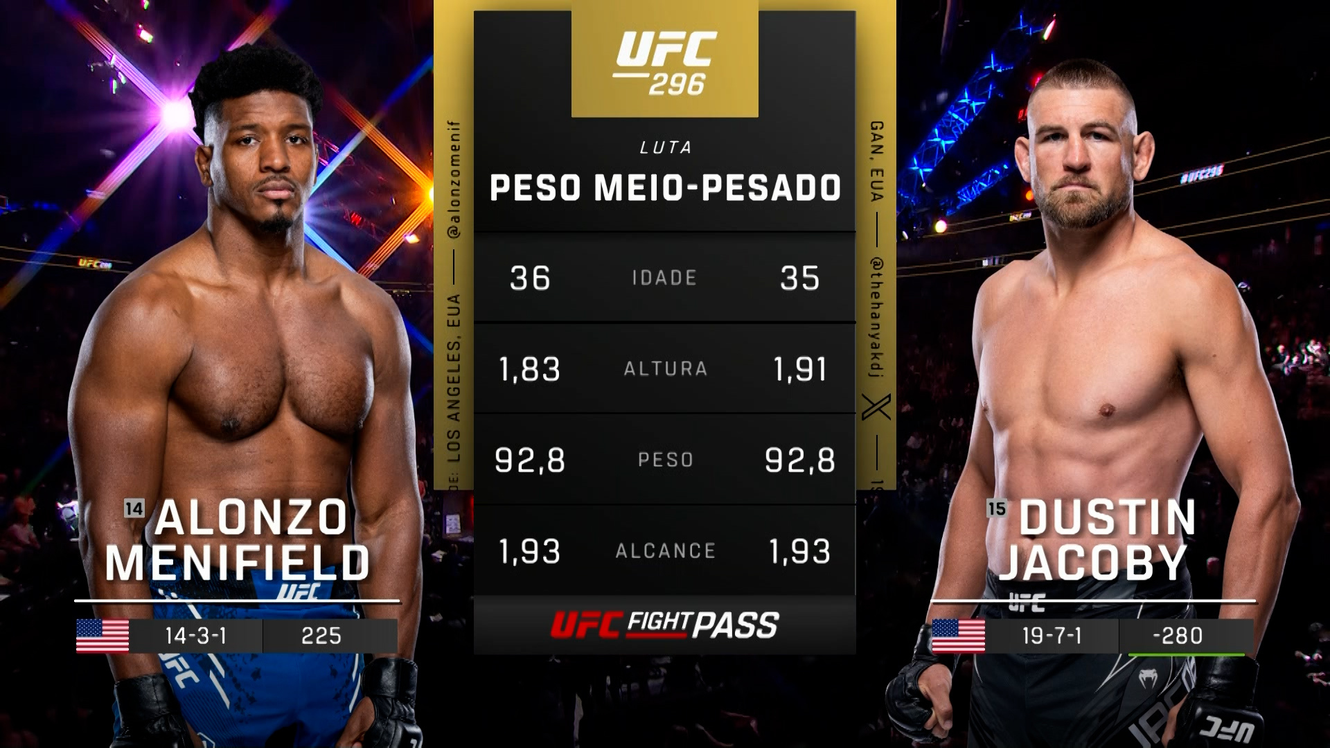 Ve UFC (Português) Alonzo Menifield vs. Dustin Jacoby (UFC 296: Edwards ...