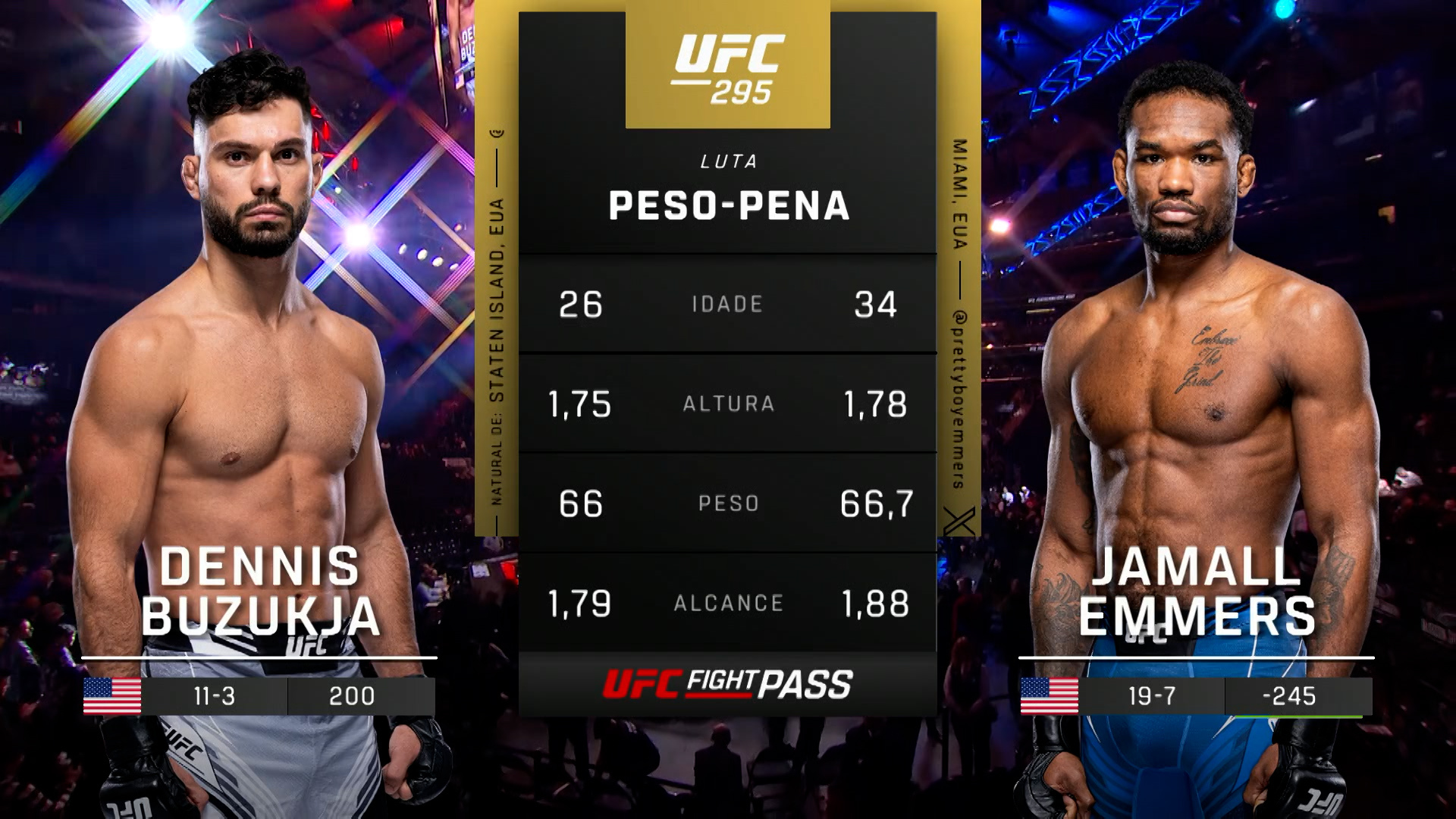 Ve UFC (Português) Dennis Buzukja vs. Jamall Emmers (UFC 295: Prochazka ...