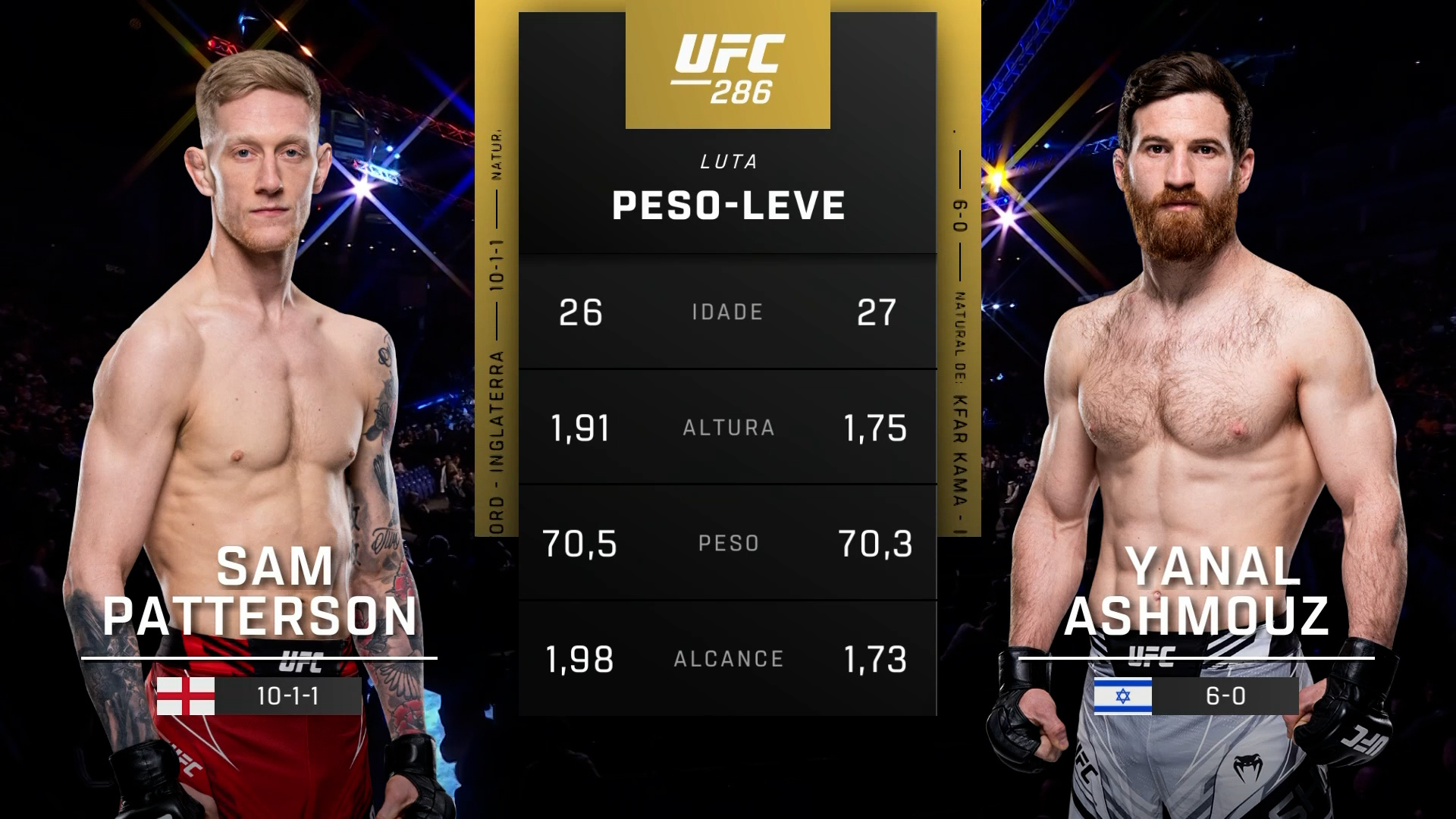 Ve UFC (Português) Sam Patterson vs. Yanal Ashmouz (UFC 286: Edwards vs ...
