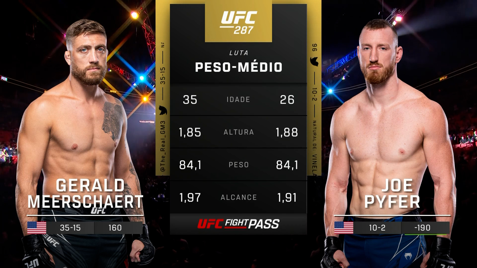 Ve UFC (Português) Gerald Meerschaert vs. Joe Pyfer (UFC 287: Pereira ...