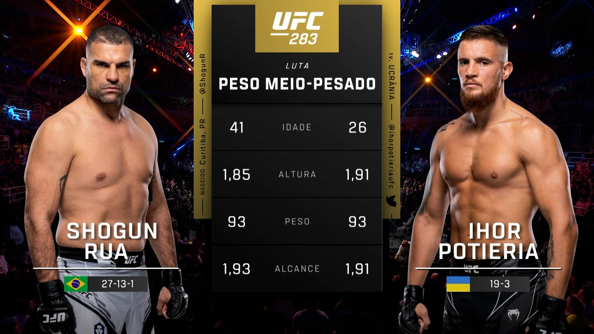 Ve UFC (Português) Maurício Rua vs. Ihor Potieria (UFC 283: Teixeira vs ...