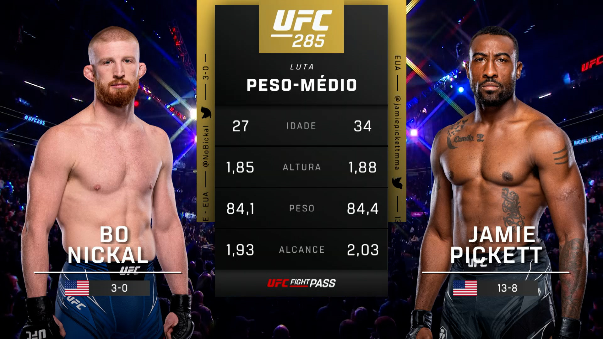 Watch UFC (Português) Bo Nickal vs. Jamie Pickett (UFC 285: Jones vs ...
