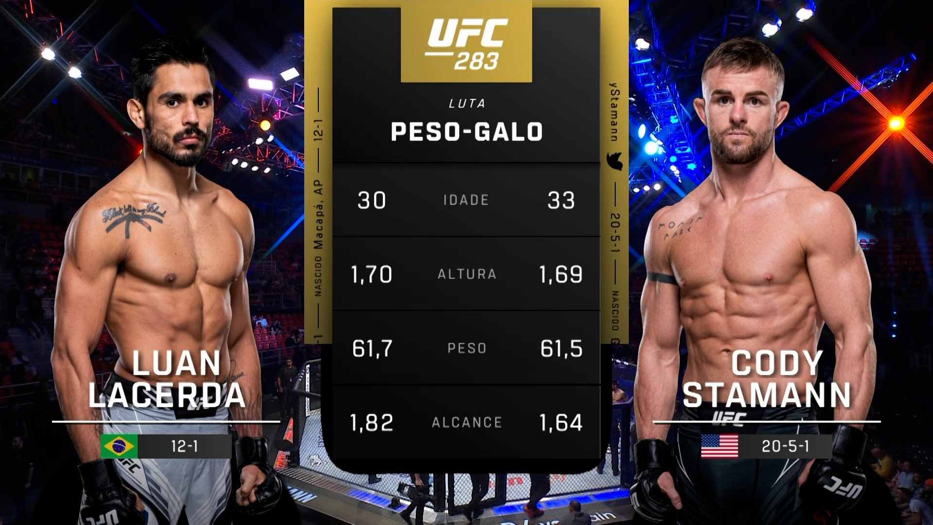 Watch UFC (Português) Luan Lacerda vs. Cody Stamann (UFC 283: Teixeira ...