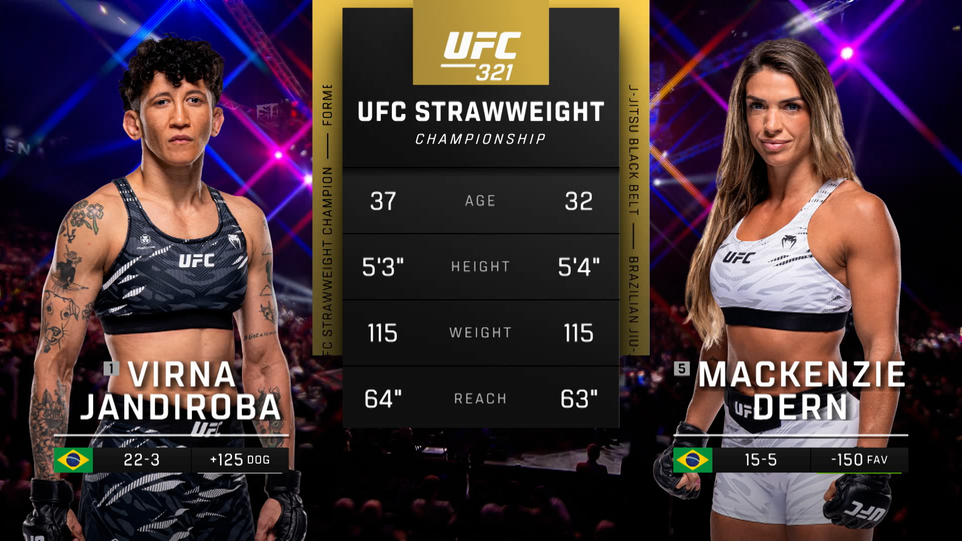 Watch UFC 321: Virna Jandiroba vs. Mackenzie Dern Main Card - Paramount+