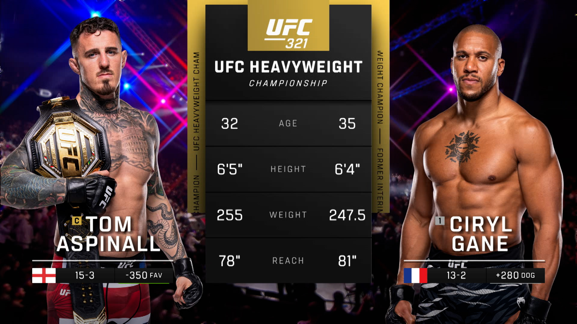 Watch UFC 321: Tom Aspinall vs. Ciryl Gane Main Card - Paramount+